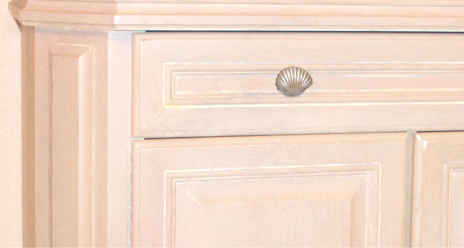 Coastal Shaped Scallop Seashell Drawer Cabinet Pull Polystone 1.75 Inch ...