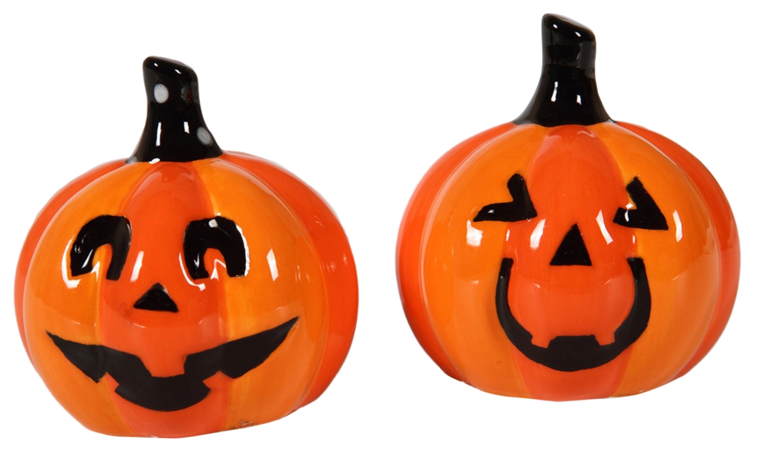 Whimsical Smiling Jack O Lanterns Halloween Salt and Pepper Shaker Set ...