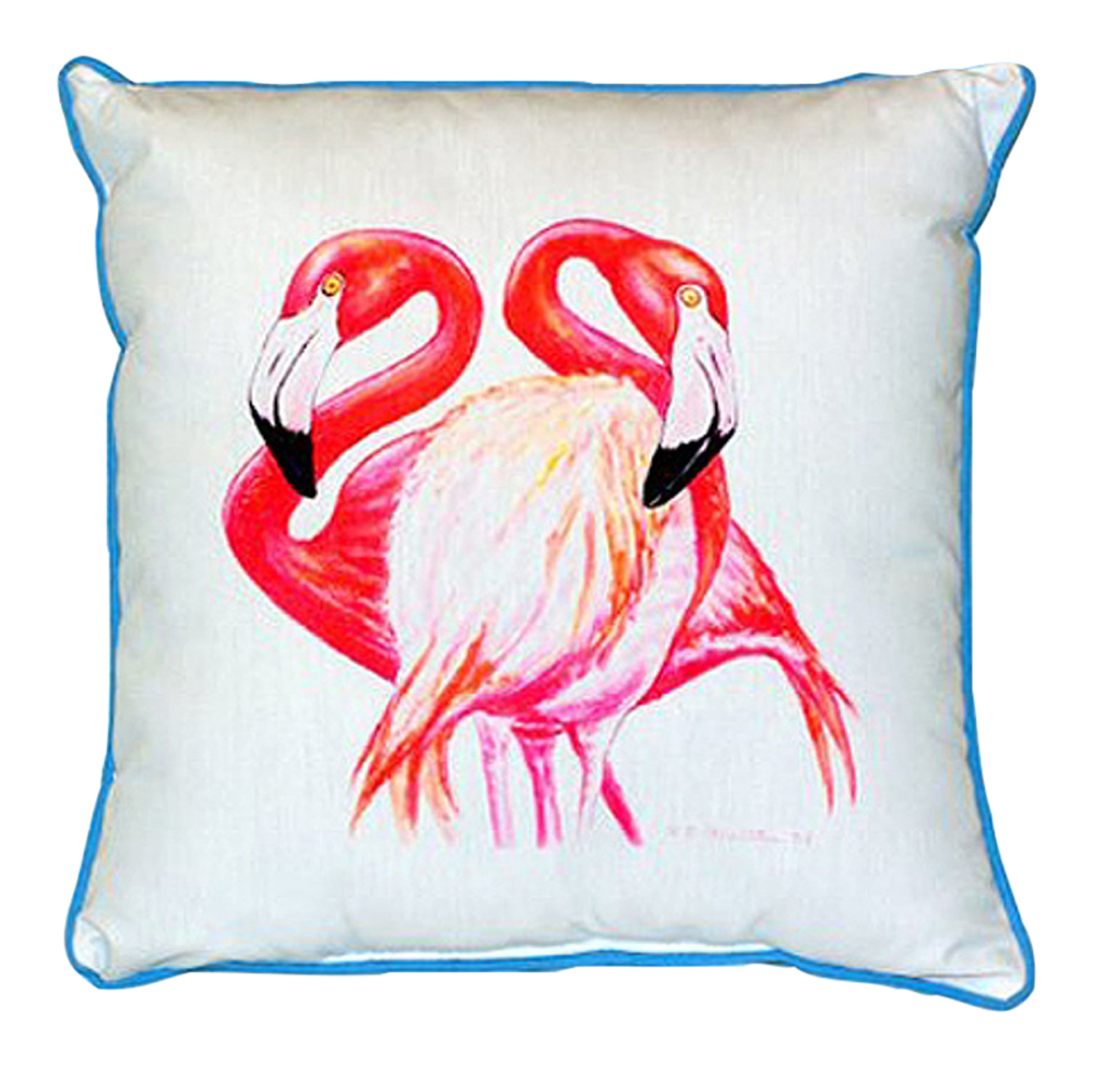 Tropical Pink Flamingos Indoor Outdoor 18 x 18 Inch Pillow - Mary B ...