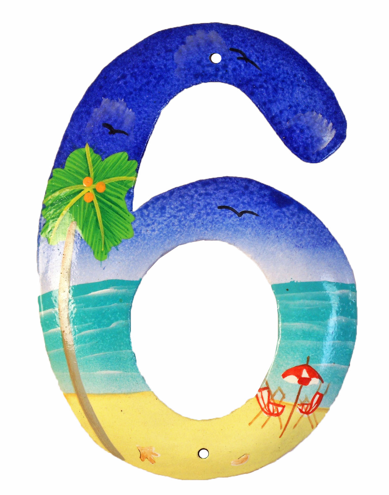 Tropical Beach House Numbers Haitian Metal Art Number 1 - Mary B ...