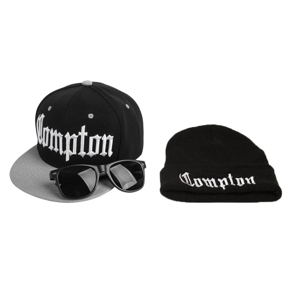 Compton Bundle Pack (Includes snapback hat, black beanie, and black ...