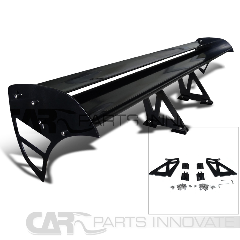 Light Aluminum Adjustable Black Double Deck F1 Sty Rear Spoiler Wing | eBay