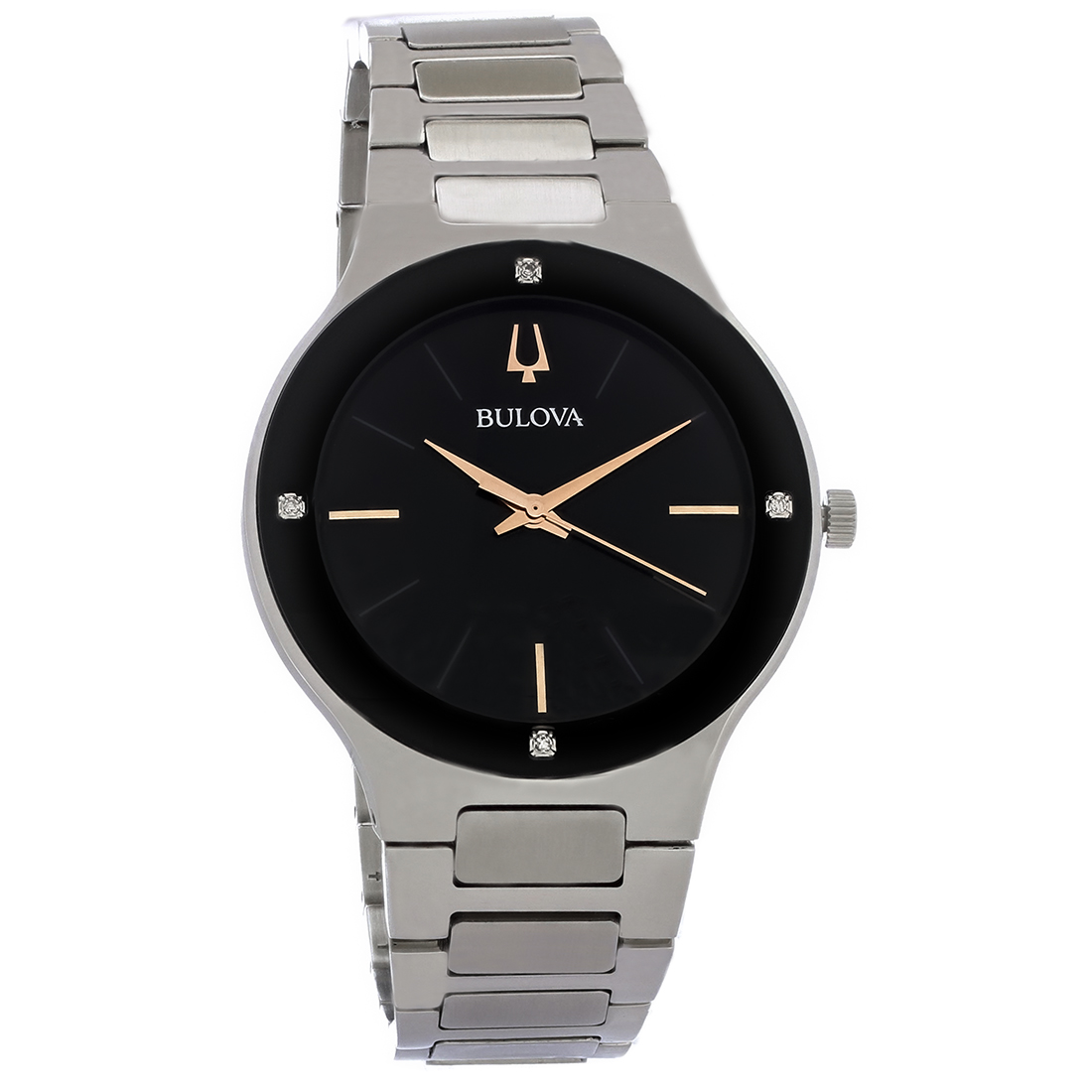 Bulova Mens Futuro Millennia Diamond Two Tone Plated Steel Quartz Watch ...