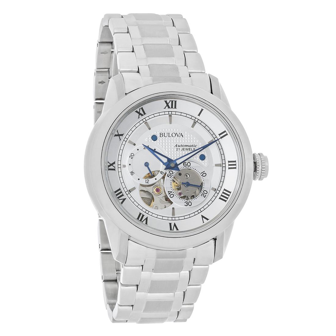 Bulova BVA Automatic Mens Dual Aperture Skeleton Silver Dial Watch 96A118 42429466920 | eBay