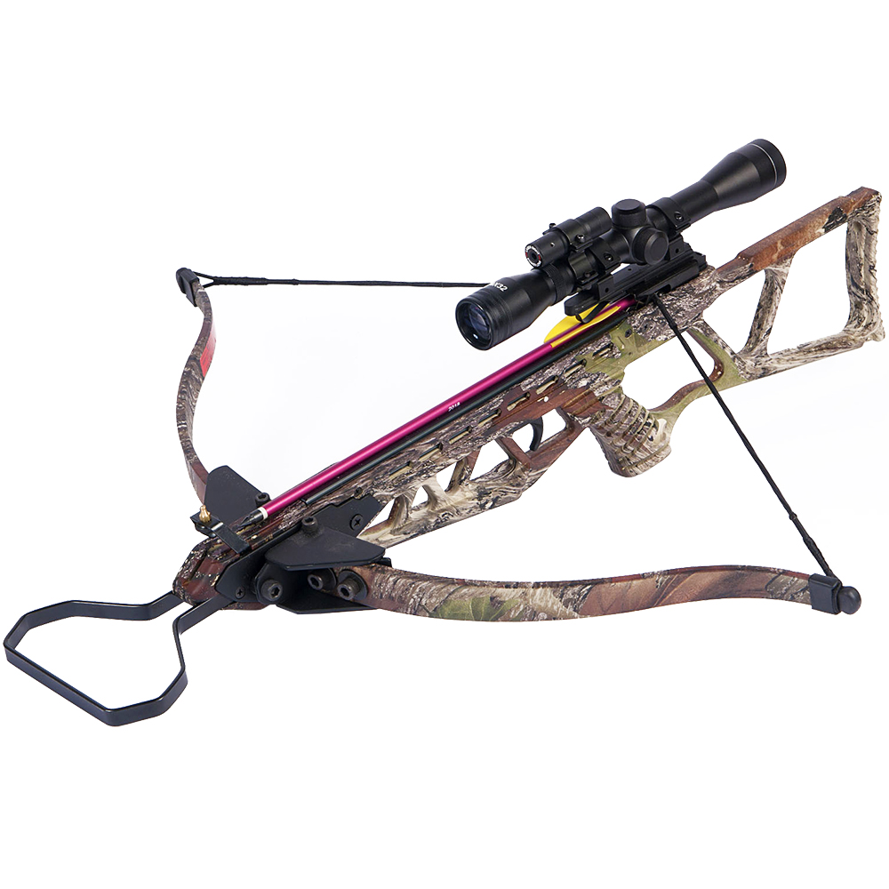 180 lb Black Camouflage Camo Hunting Crossbow Bow 4x20 Scope 7 Arrows ...
