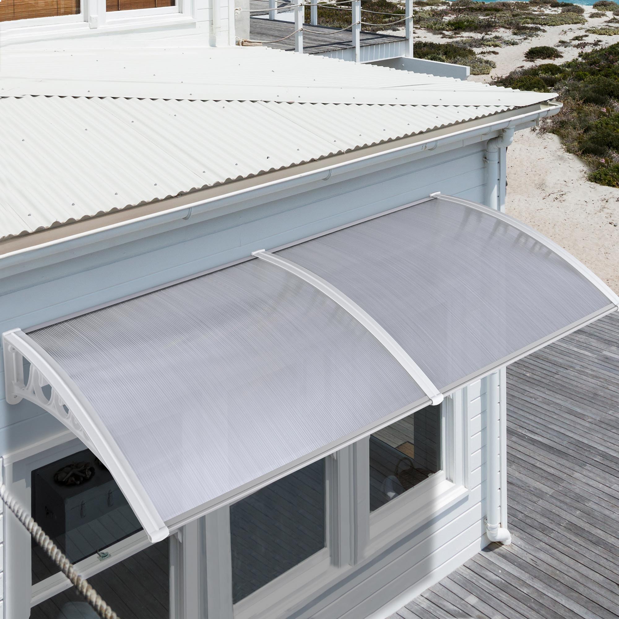 Door Window Outdoor Awning PC Hollow Sheet Sun Shade Cover Canopy 40x40 ...