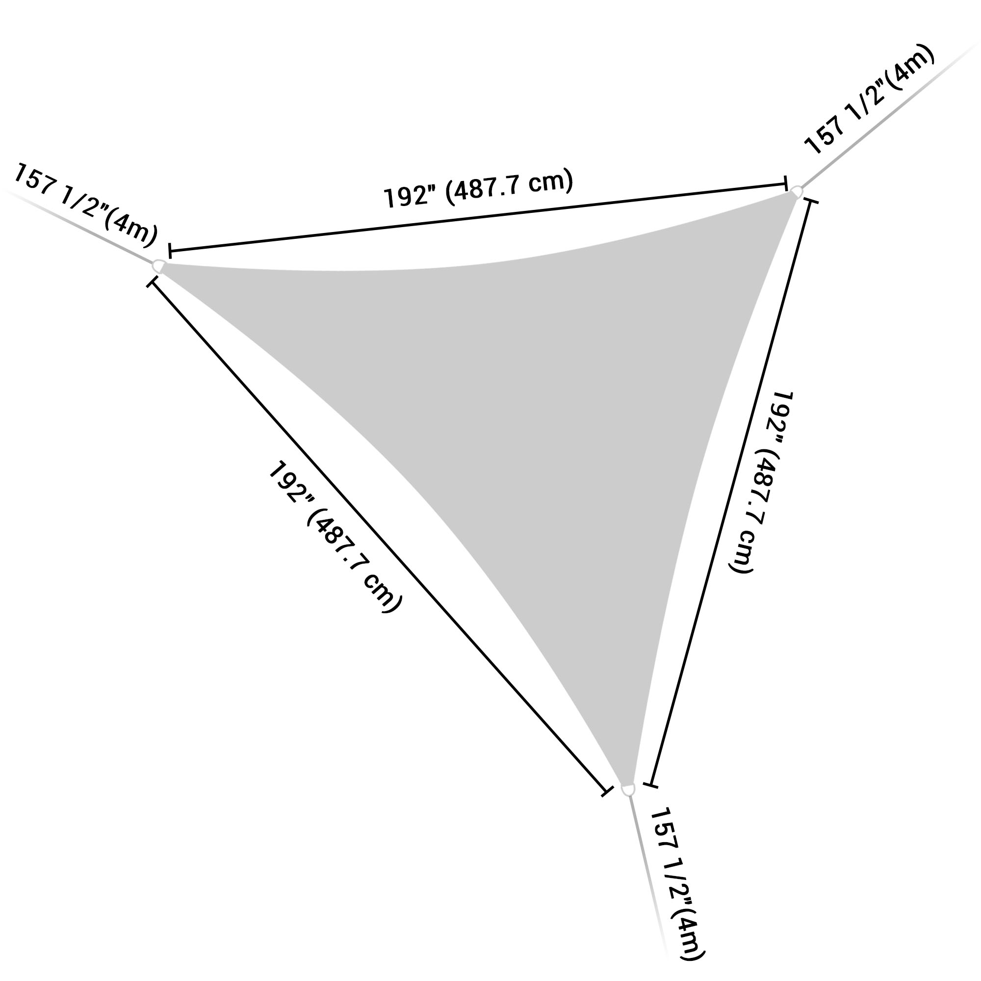 Color Option 16.5' Triangle Sun Shade Sail Yard Canopy Patio Garden UV ...