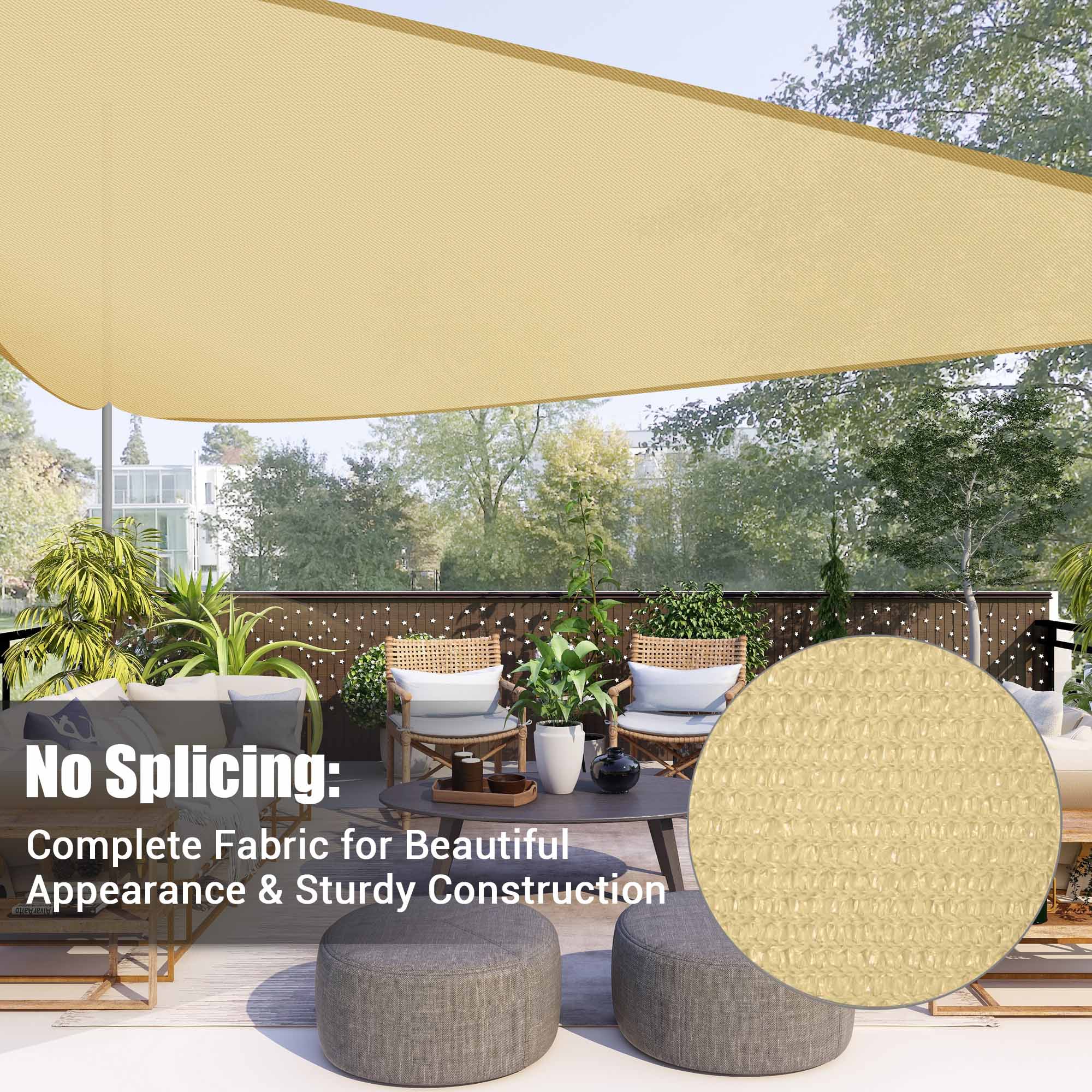 Color Option 16.5' Triangle Sun Shade Sail Yard Canopy Patio Garden UV ...