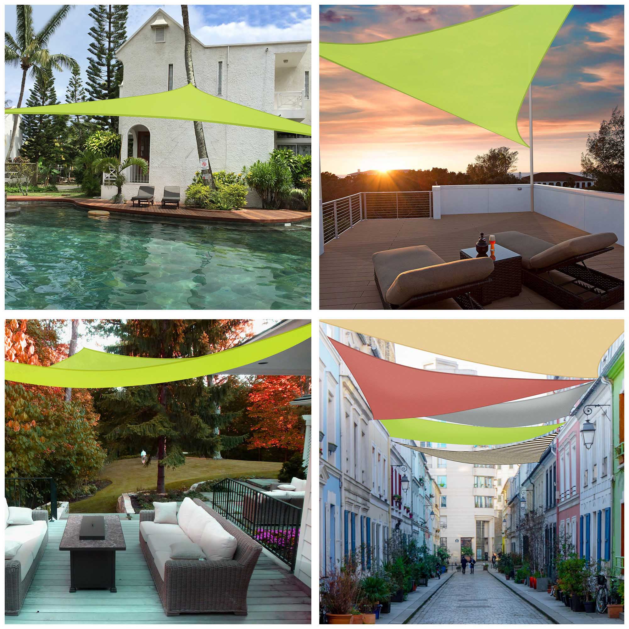 Triangle Sun Shade Sail Canopy UV Block Patio Yard Pool Outdoor Apple ...
