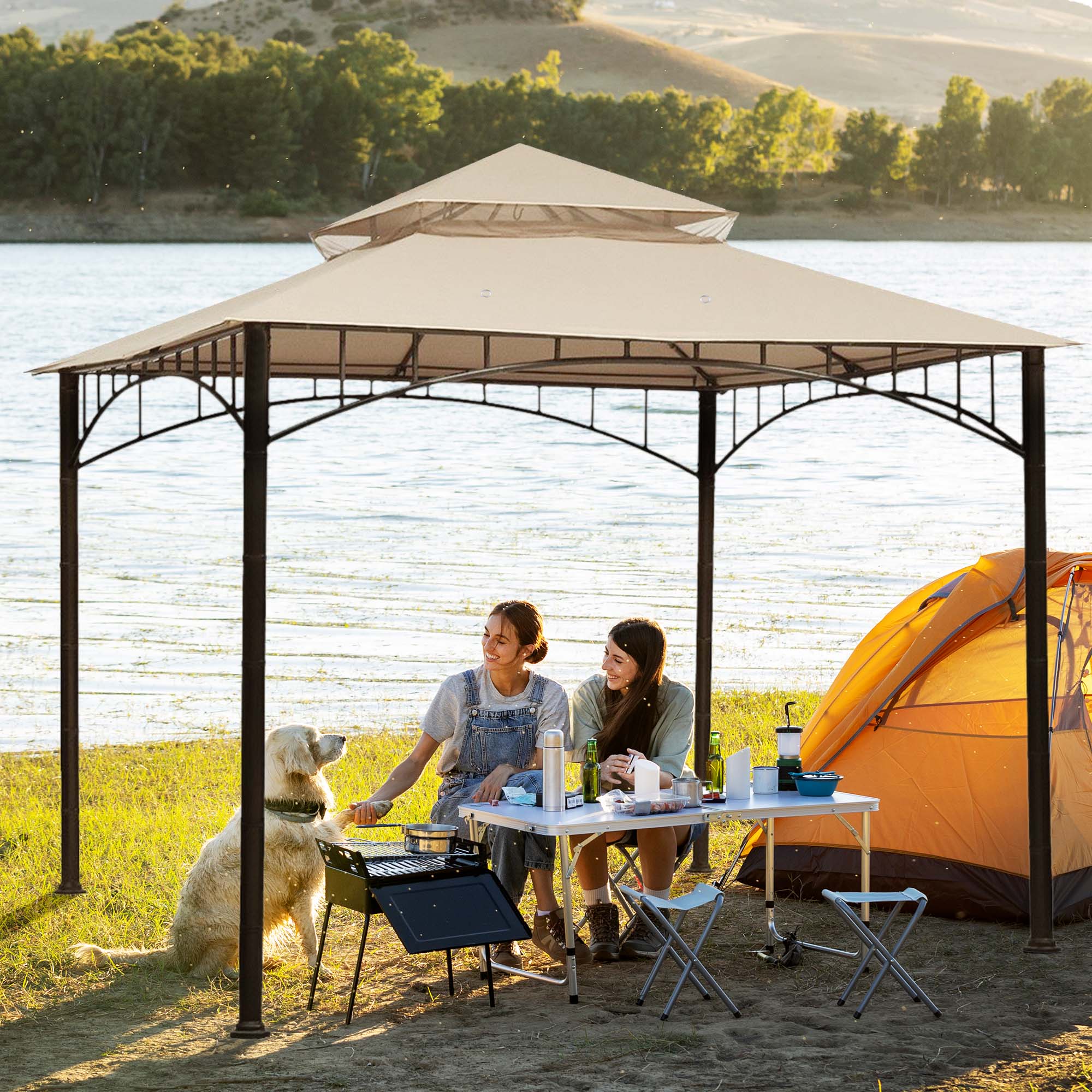 Water Resistant Gazebo Top Canopy Replacement 2-Tier UV30 Patio ...