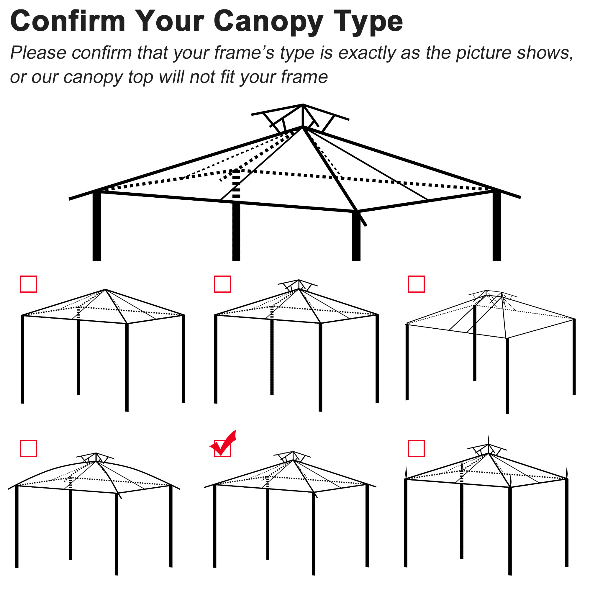Water Resistant Gazebo Top Canopy Replacement 2-Tier UV30 Patio ...
