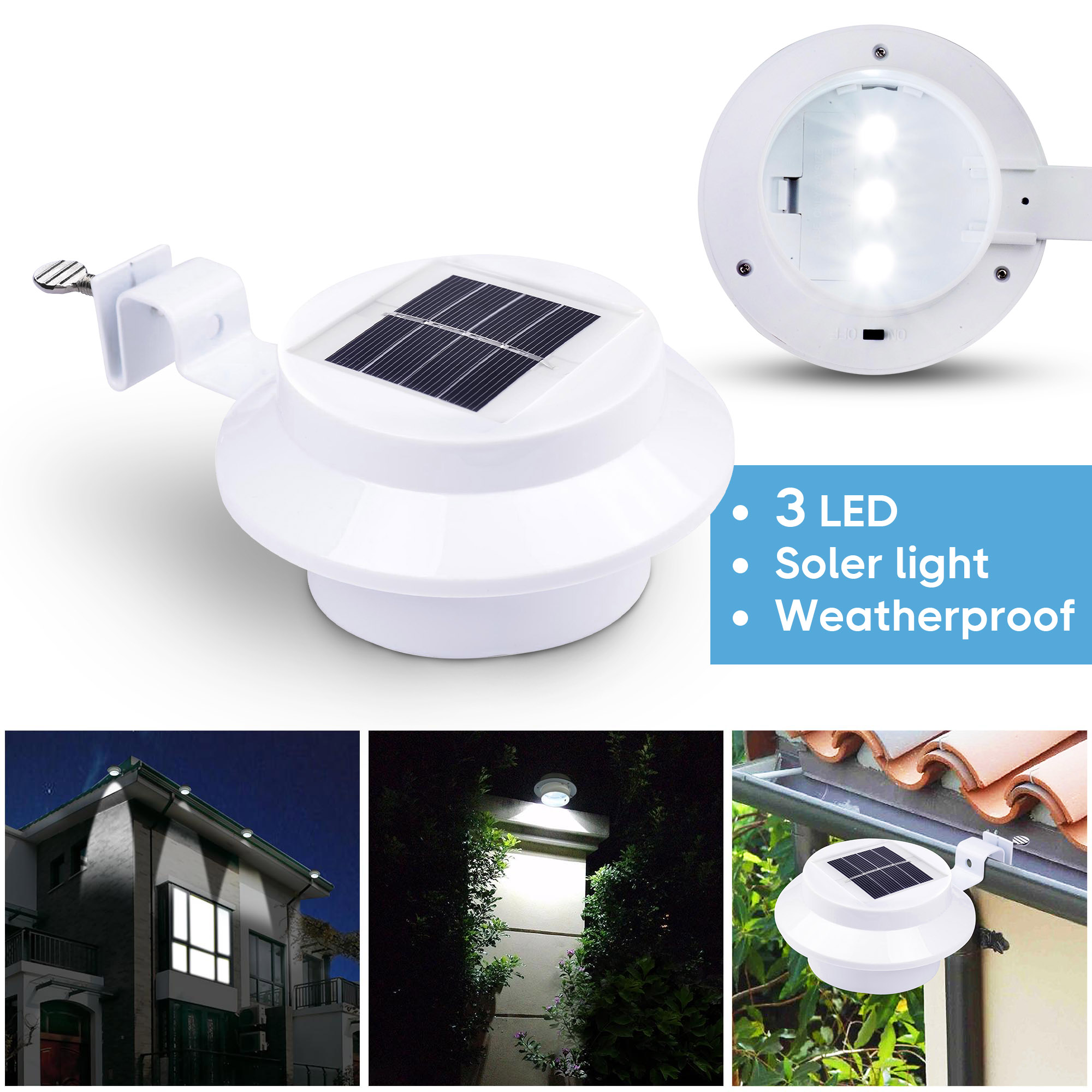 LED Solar Power Security Lamp Light Outdoor Garden Yard Street Wall ...