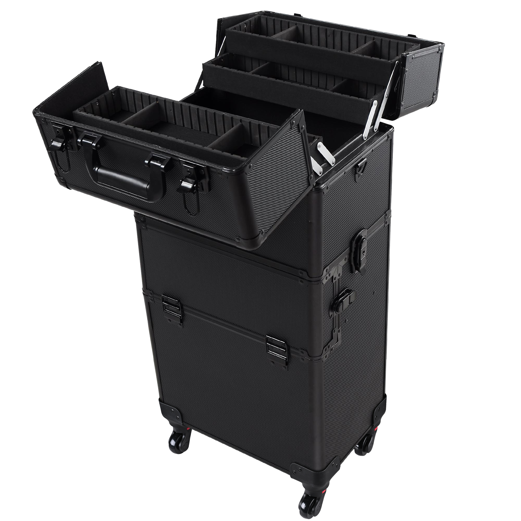 BYOOTIQUE 3 in1 4 in1 Aluminum Rolling Makeup Trolley Cosmetic Beauty ...