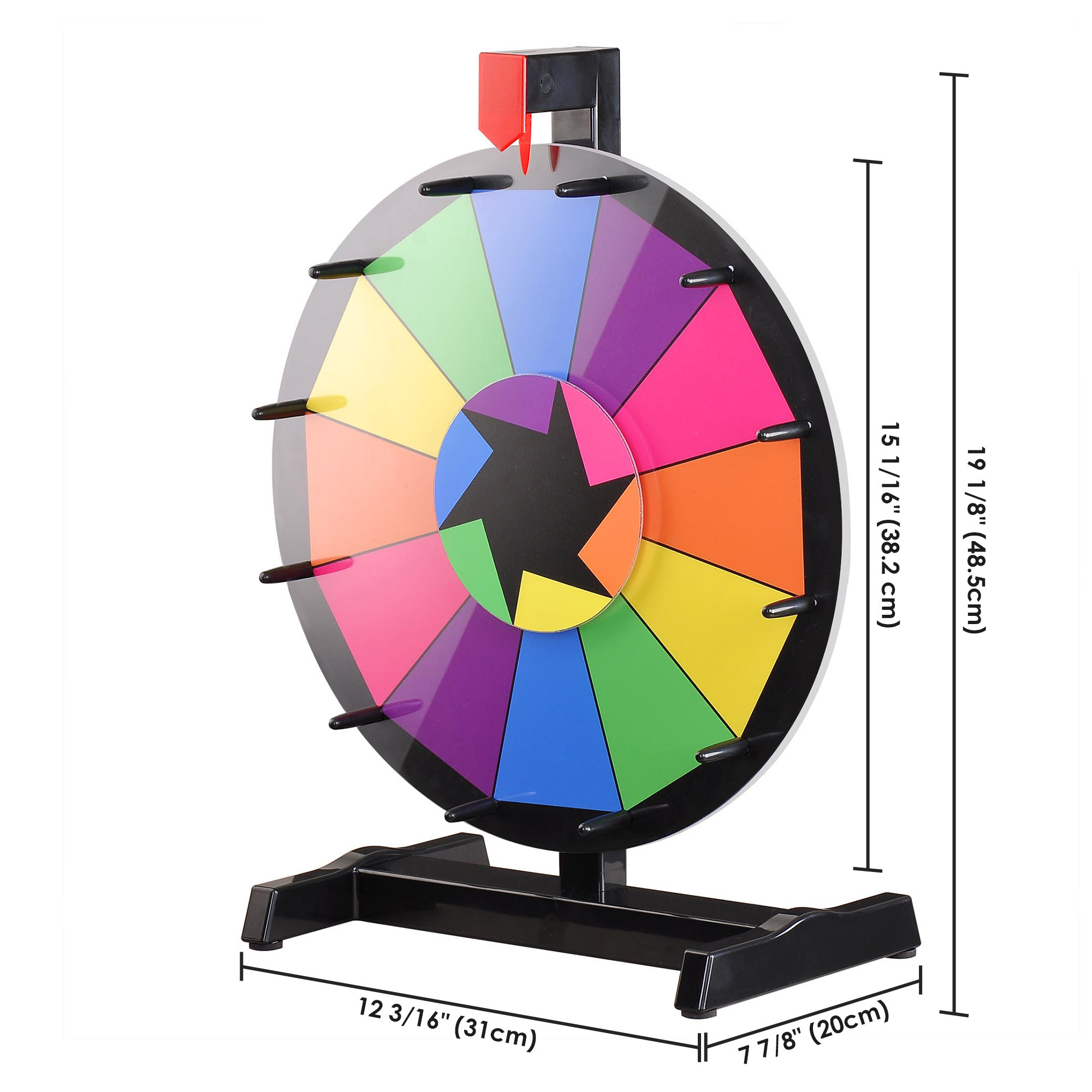 15" Tabletop Color Prize Wheel Spin Fortune Win Game Tradeshow Party ...