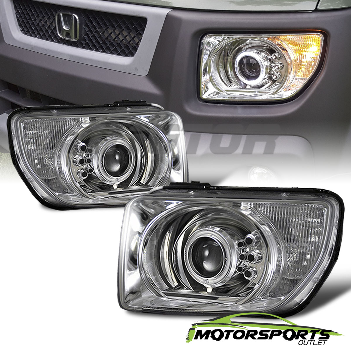 [LED Halo] 2003 2004 2005 2006 2007 2008 Honda Element Projector ...