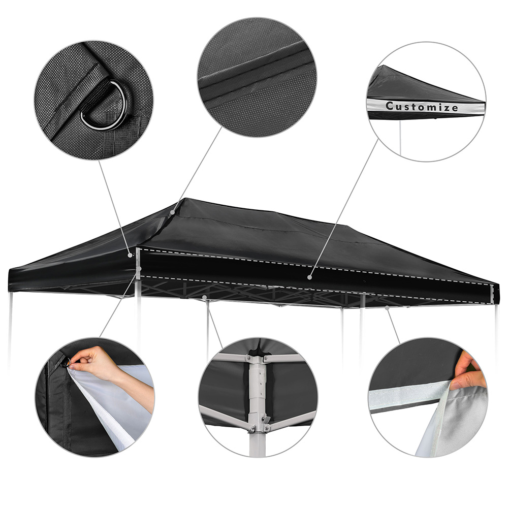 1080D Pop Up Canopy Top Replacement Cover Fit 10x20ft Patio Gazebo ...