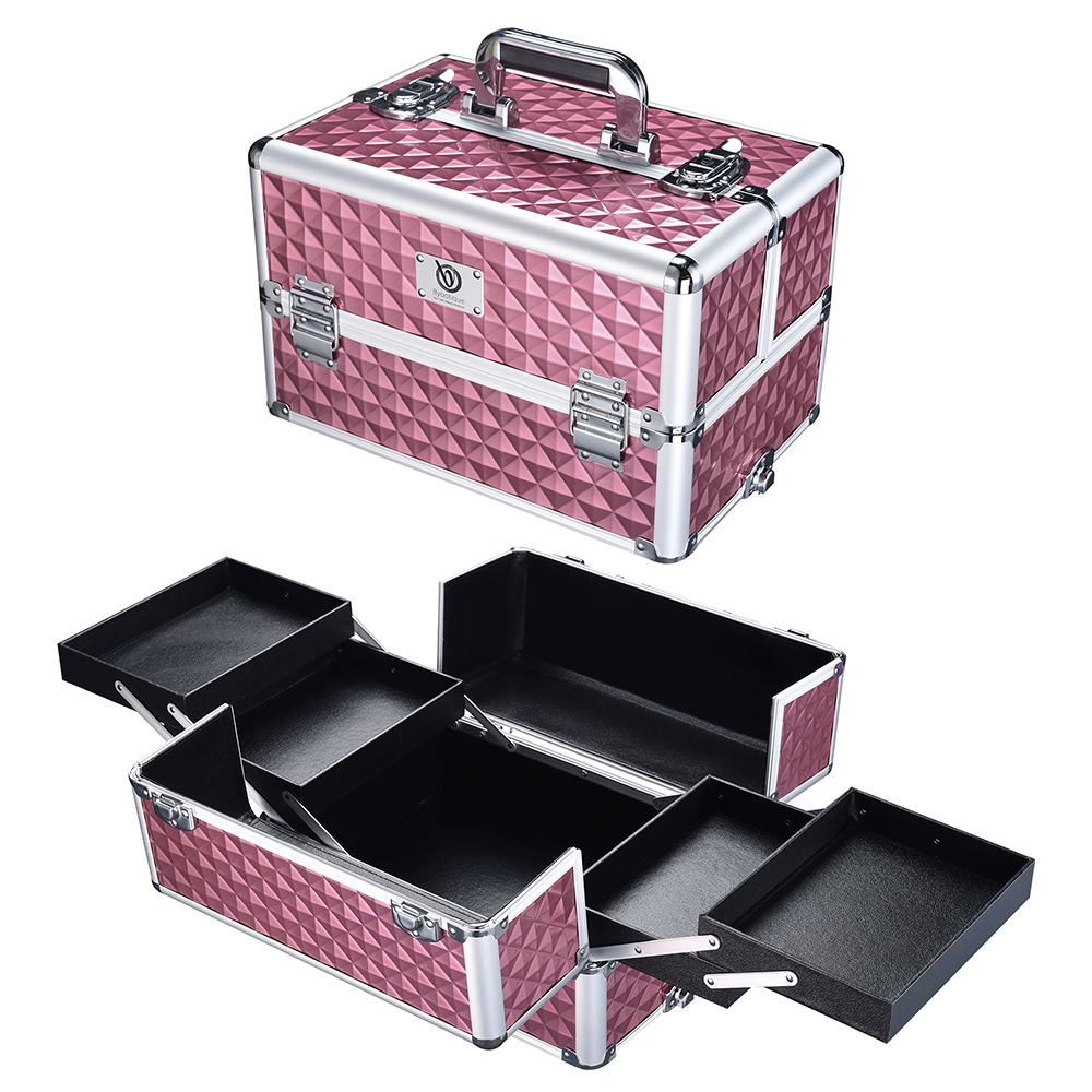 Byootique Antique Pink Rolling Makeup Case 4in1 Cosmetic Trolley ...