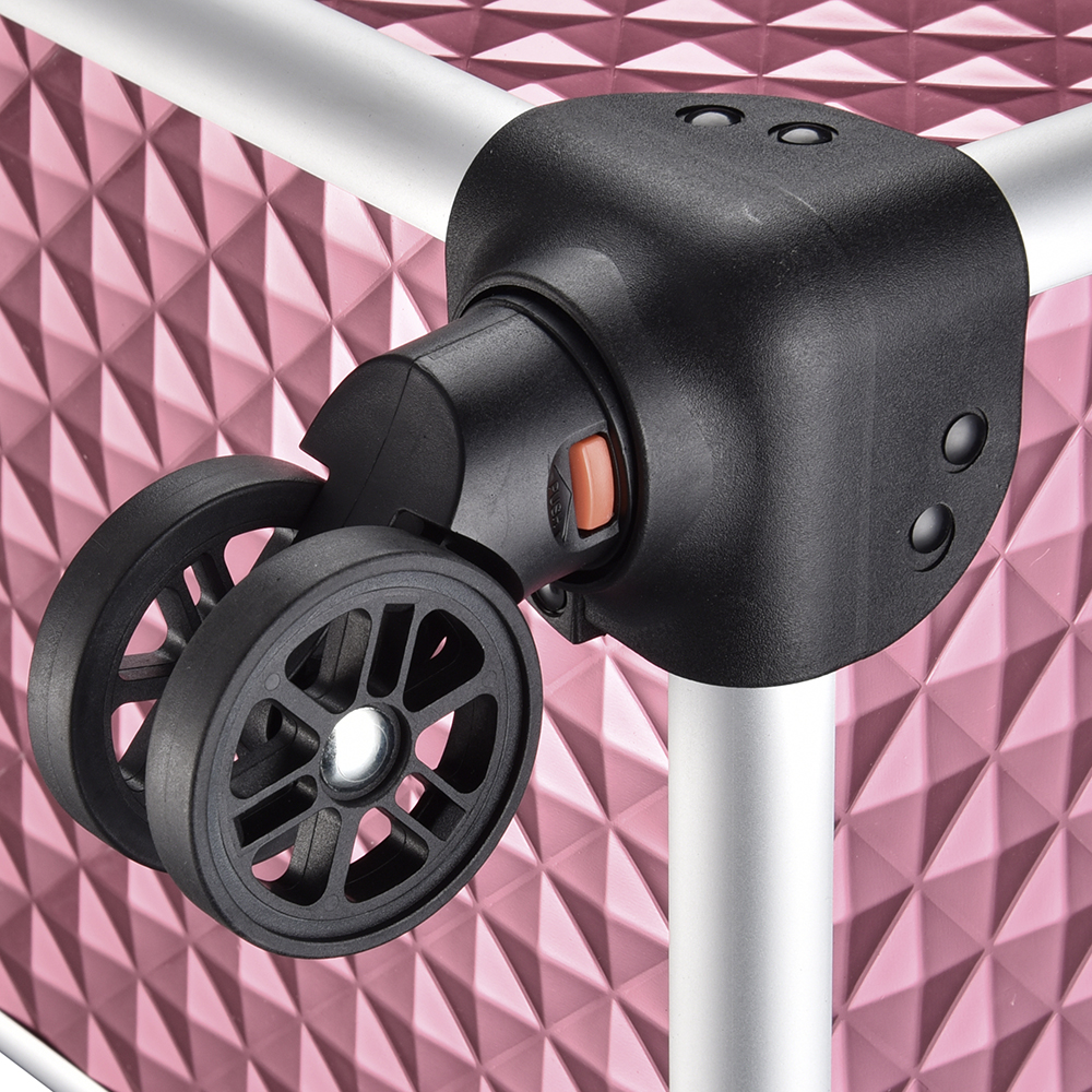 Byootique Antique Pink Rolling Makeup Case 4in1 Cosmetic Trolley ...