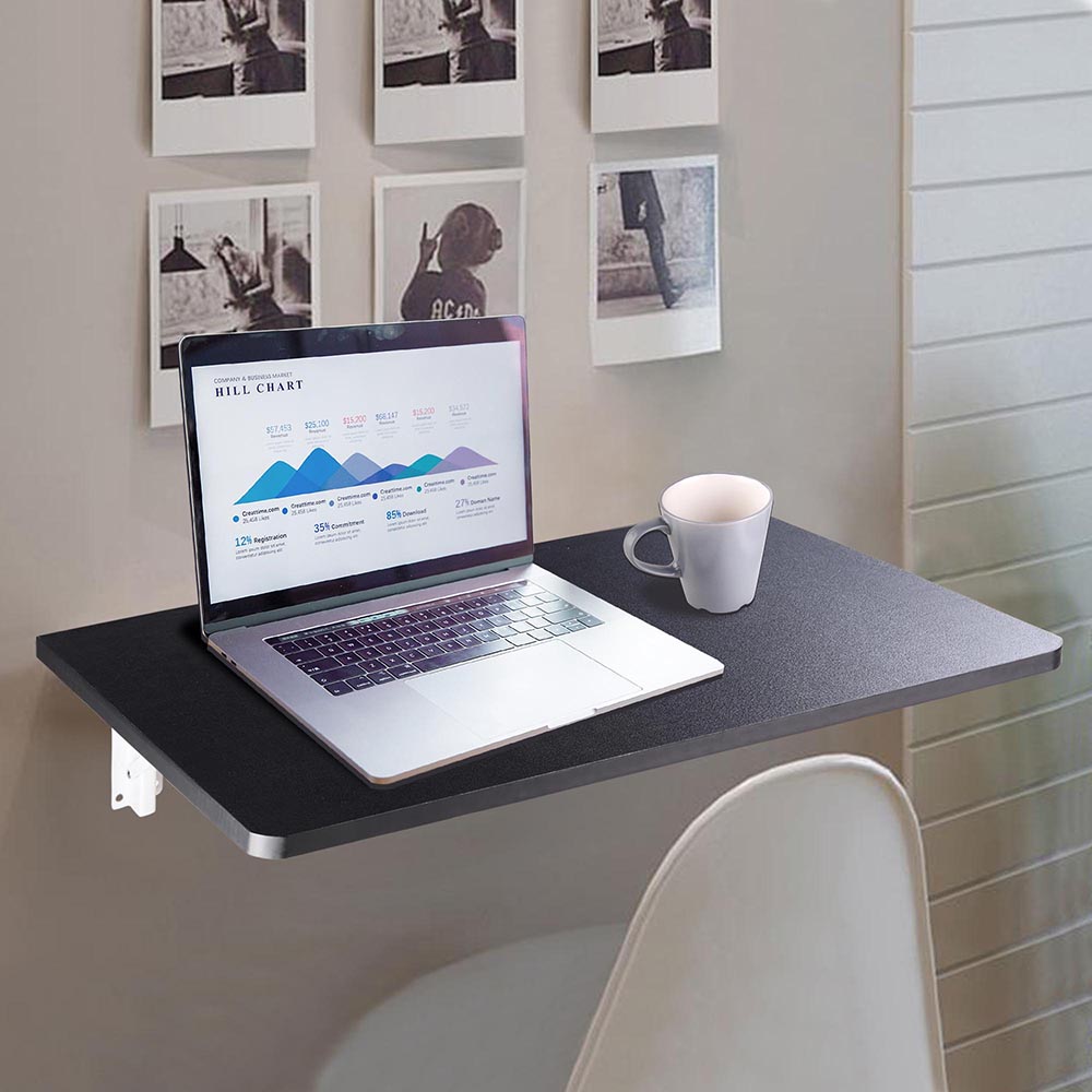Wall Mounted Floating Folding Computer Desk PC Table Space Saving Home ...