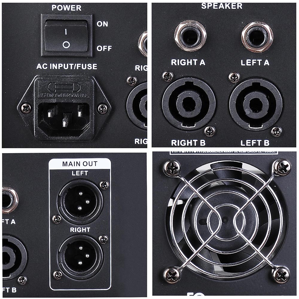 4 Channel Professional Powered Mixer Power Mixing Amplifier W/USB Slot ...