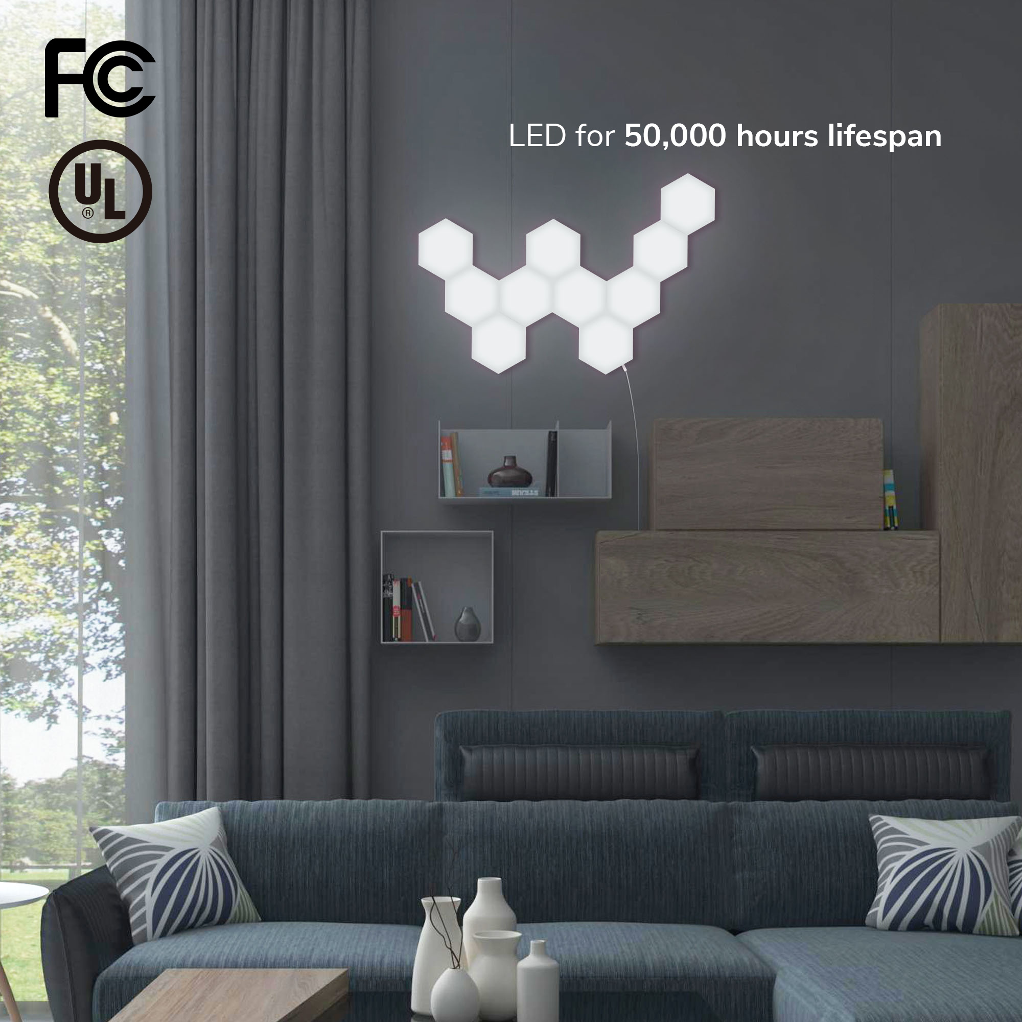 Hexagon LED Light Magnetic Autism DIY Touch Sensitive Hex Quantum ...