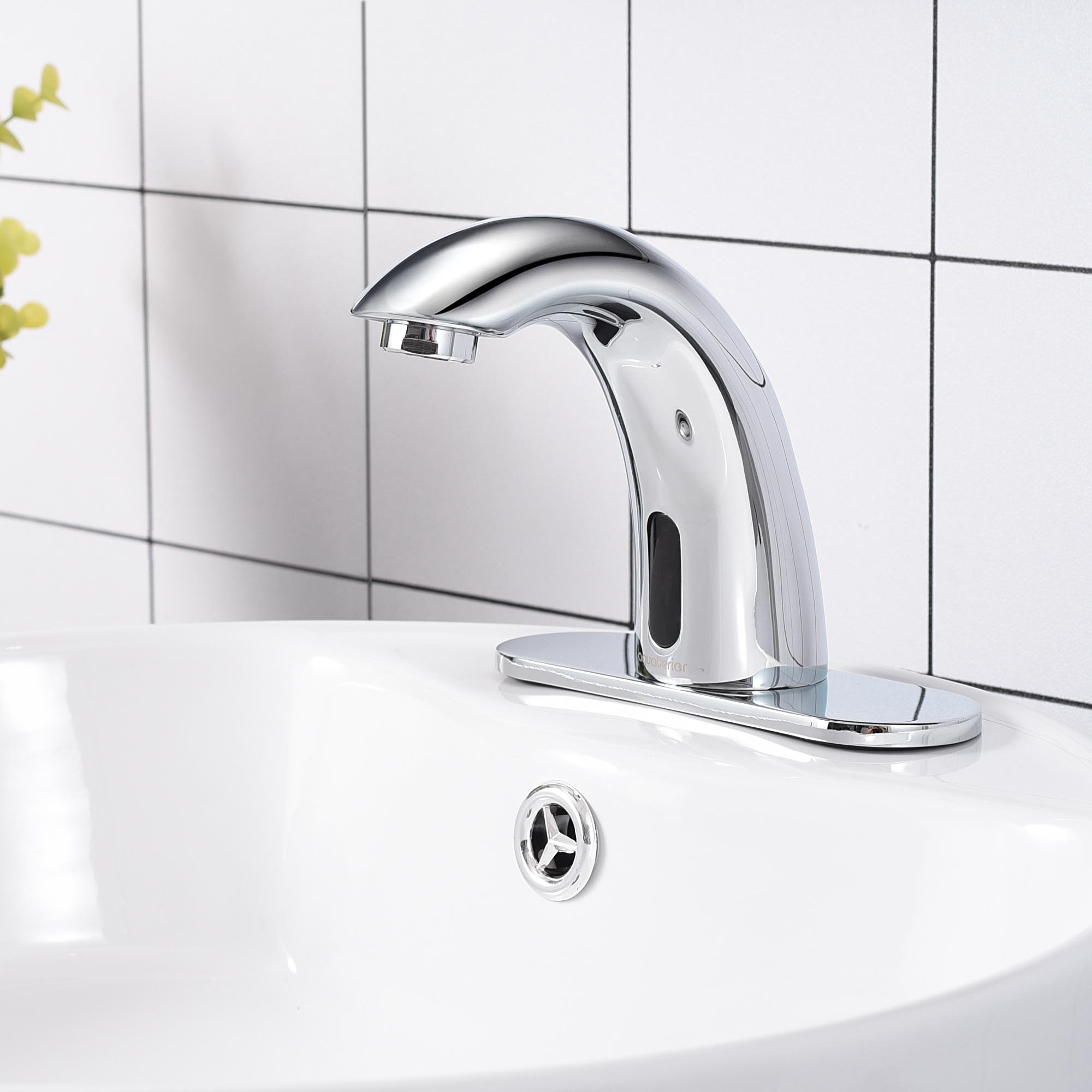Automatic Sensor Touchless Faucet Hand Free Bathroom Sink Mixer Tap No ...
