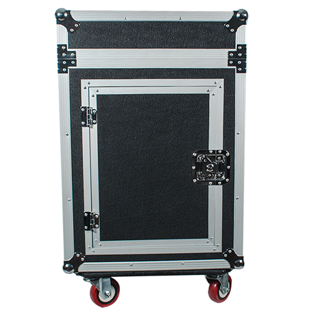 12 Space Rack Case with Slant Mixer Top and Casters - Amp Effect PA/DJ ...
