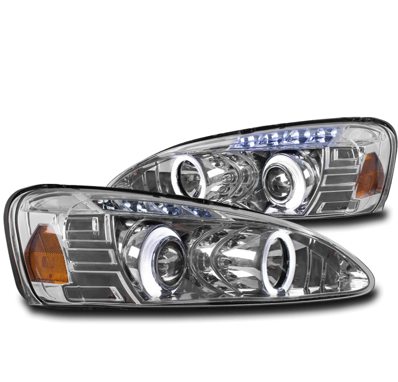 04-08 PONTIAC GRAND PRIX DUAL HALO LED PROJECTOR HEADLIGHTS LAMP CHROME ...