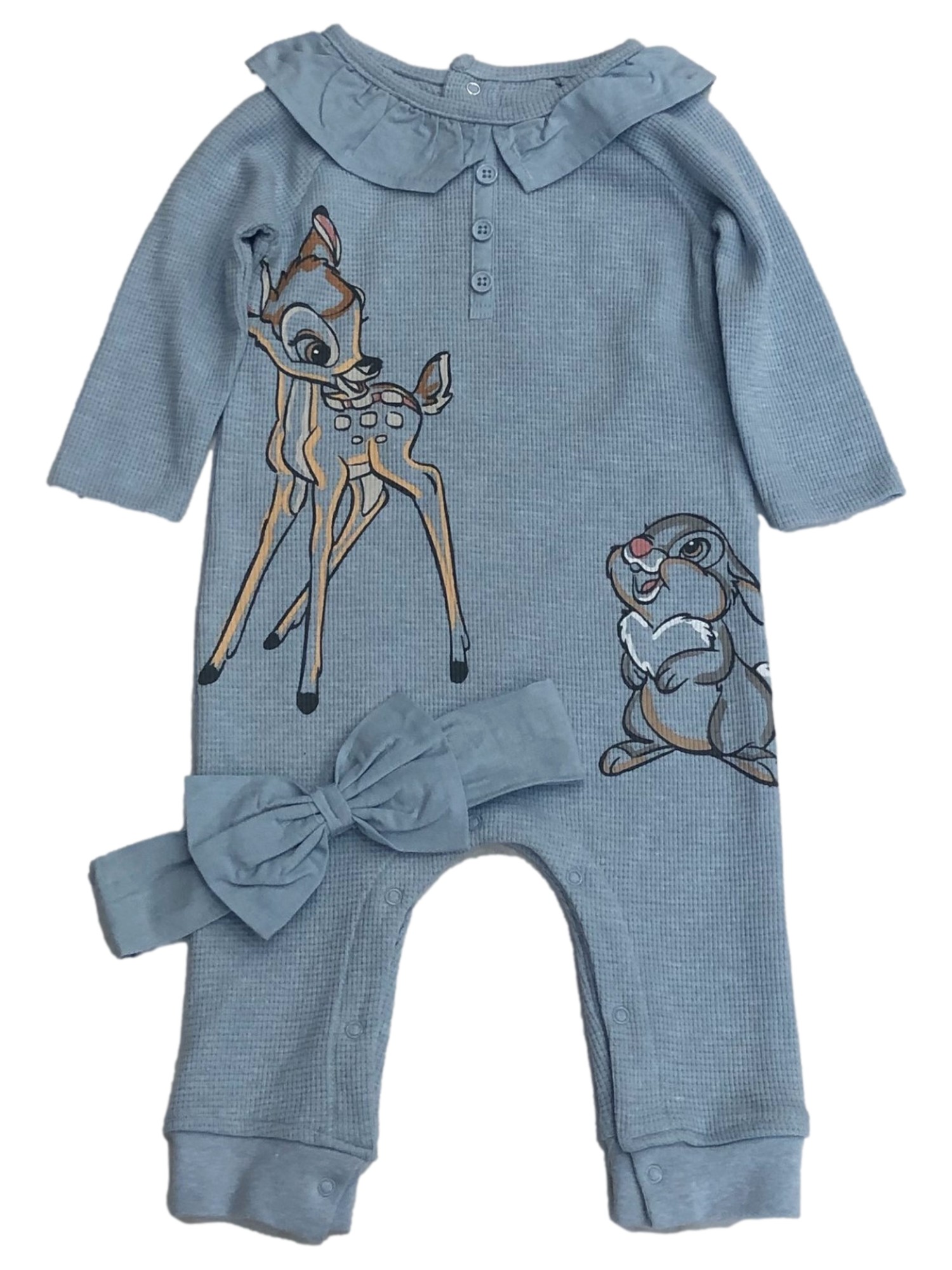 Disney Infant Girls Blue Bambi & Thumper Baby Outfit Romper & Headband ...