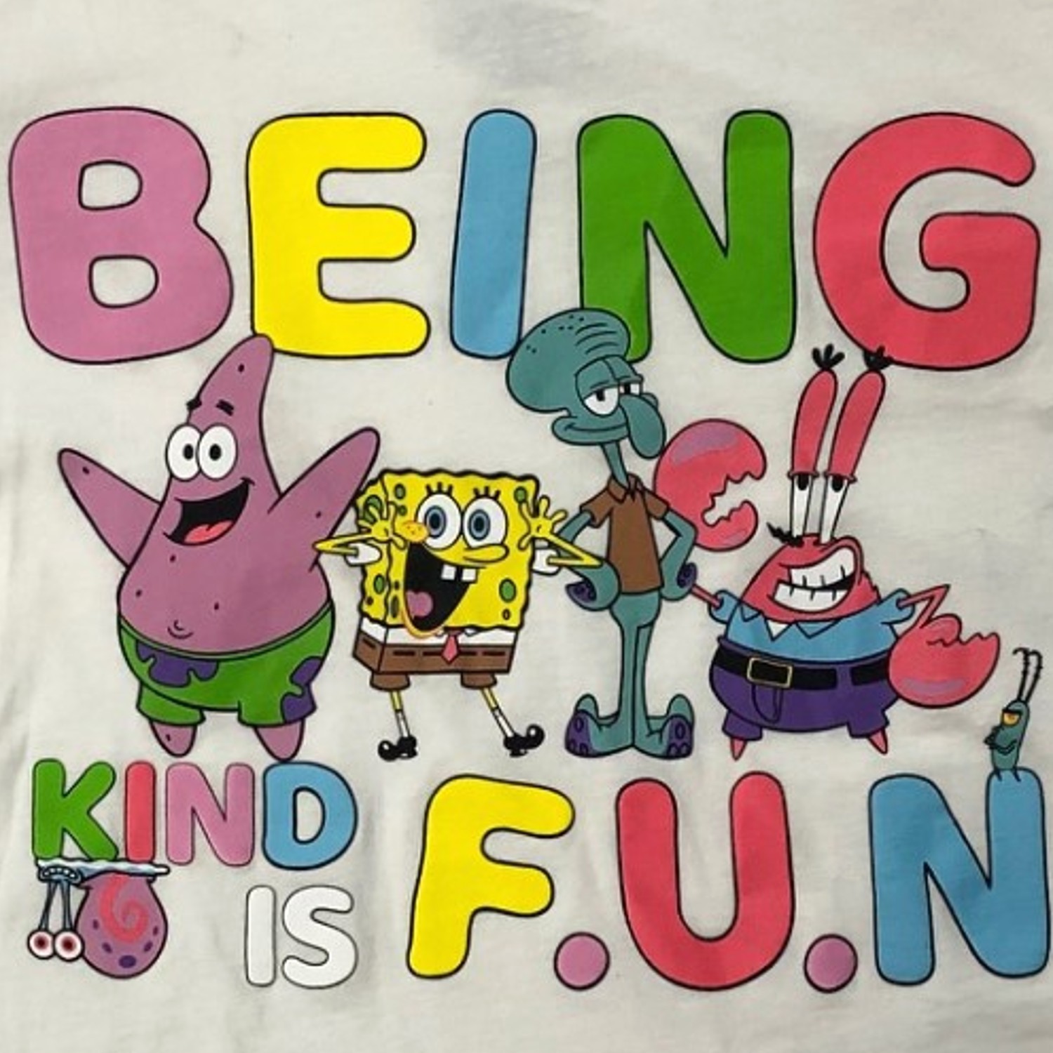 Womens (Jrs) Being Kind is Fun Spongebob Squarepants Tee Shirt T-shirt ...