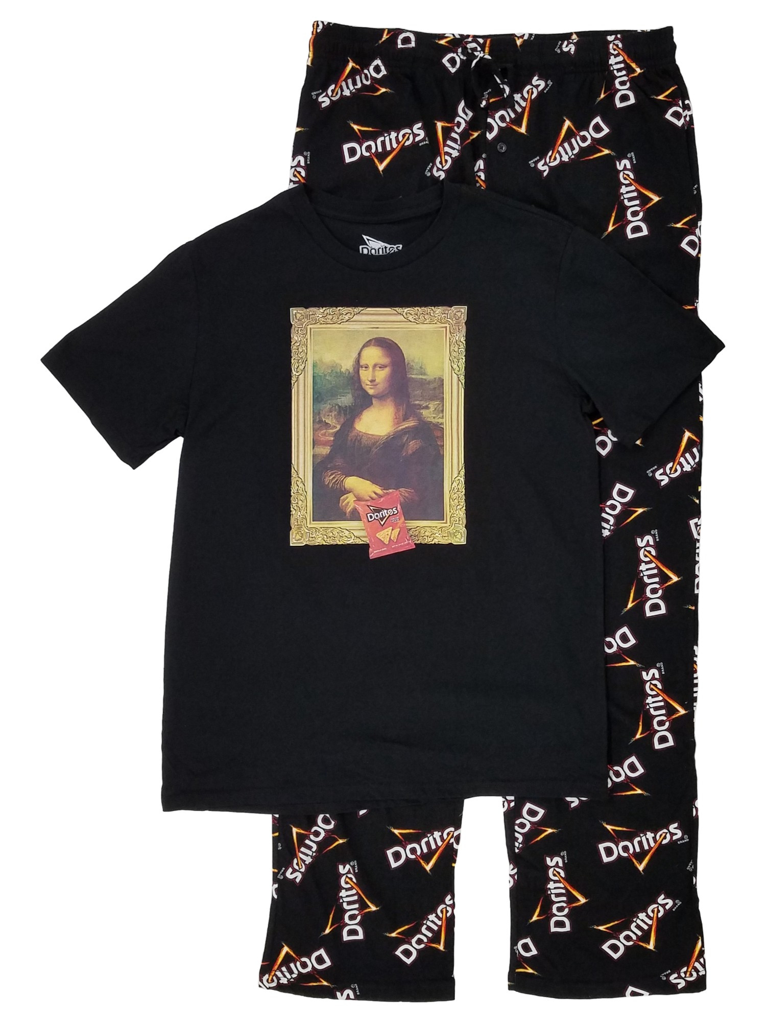 Doritos Mens 2-Piece Black Mona Lisa Sleepwear Pajama Sleep Set | eBay