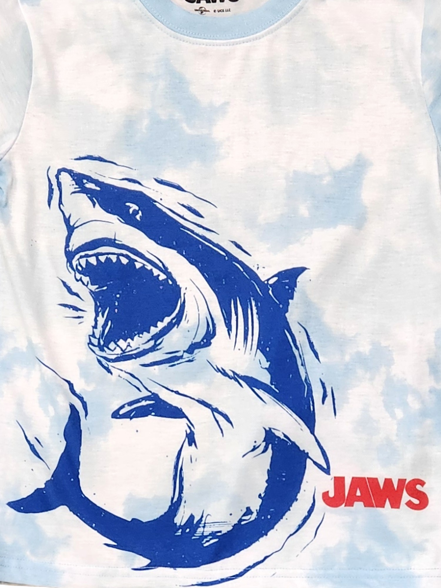 Jaws Boys Blue Tie Dye Jaws Shark Pajamas Sleep Shorts & T-Shirt Set | eBay