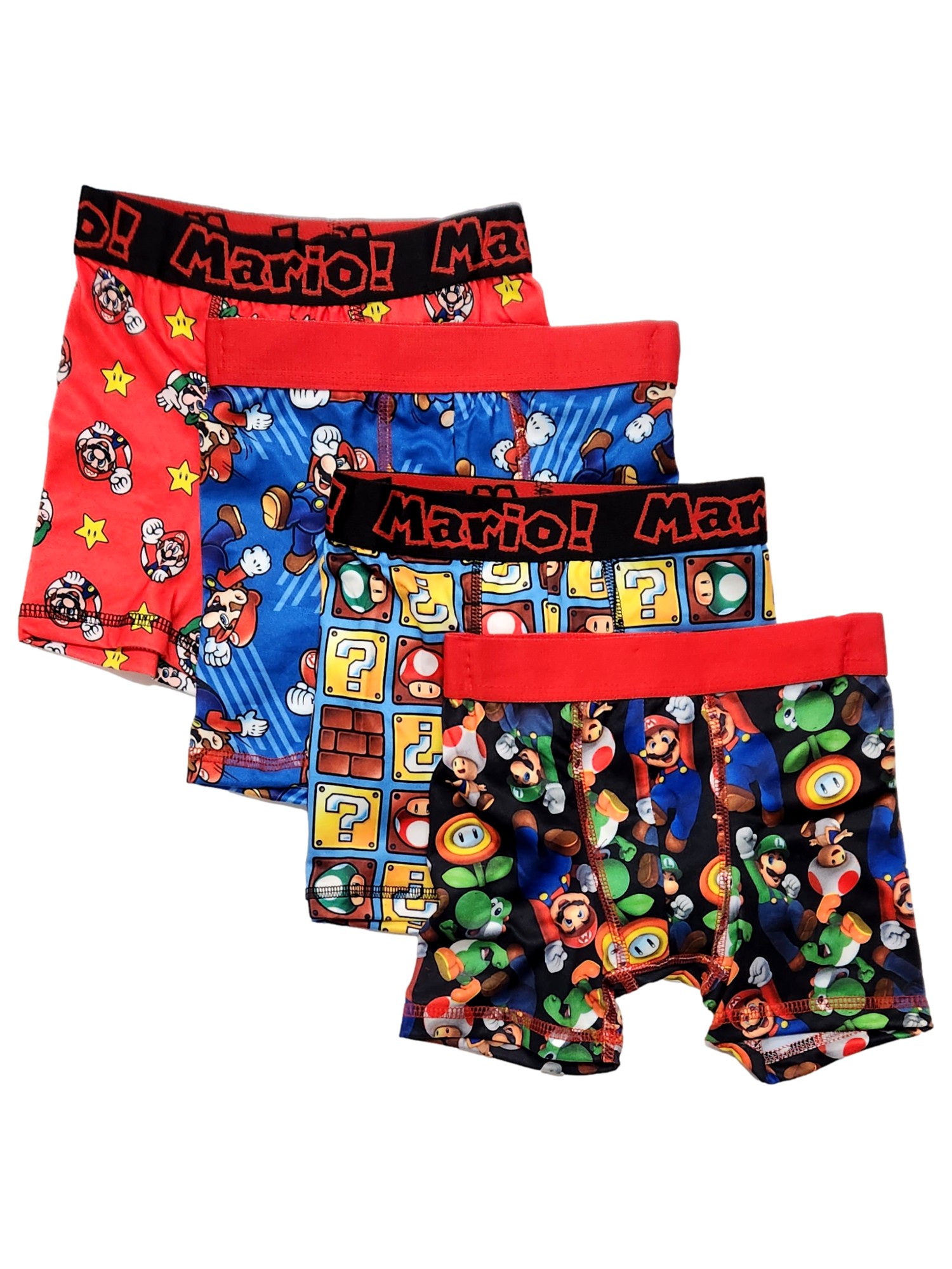 Boys 4-Pack Super Mario Athletic Stretch Underwear Boxer Briefs Size 10 ...