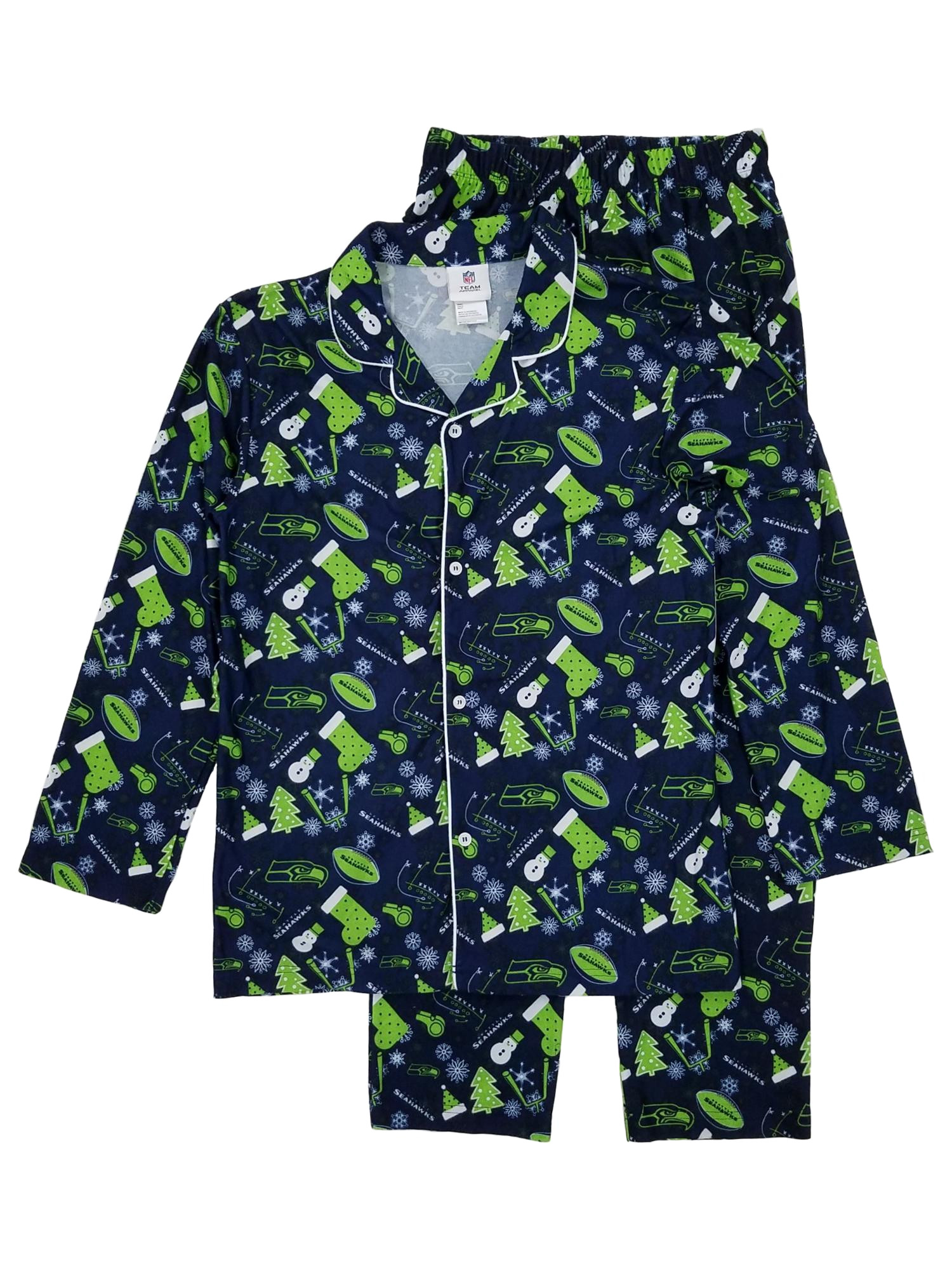 NFL Mens 2-Piece Navy Seattle Seahawks Christmas Flannel Sleepwear ...
