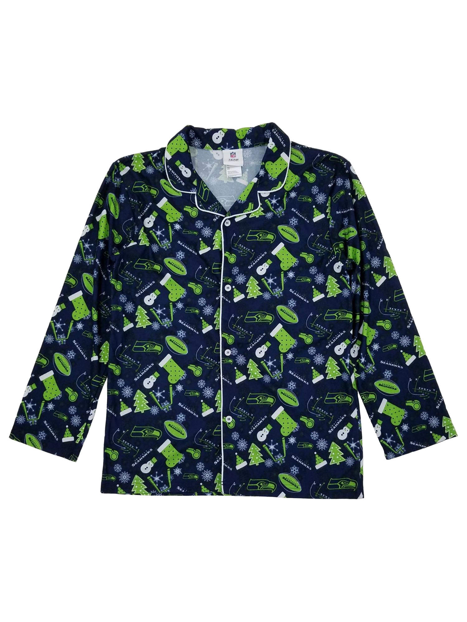 NFL Mens 2-Piece Navy Seattle Seahawks Christmas Flannel Sleepwear ...
