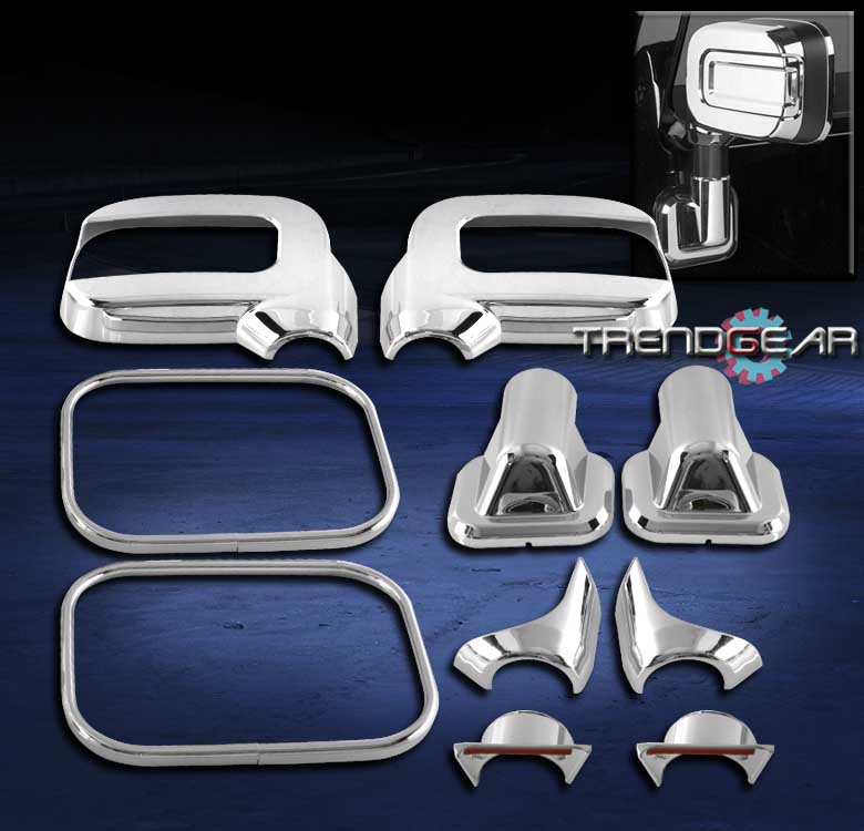 2006-2009 HUMMER H2 SUV SUT SIDE DOOR MIRROR COVERS TRIMS BEZEL CHROME ...