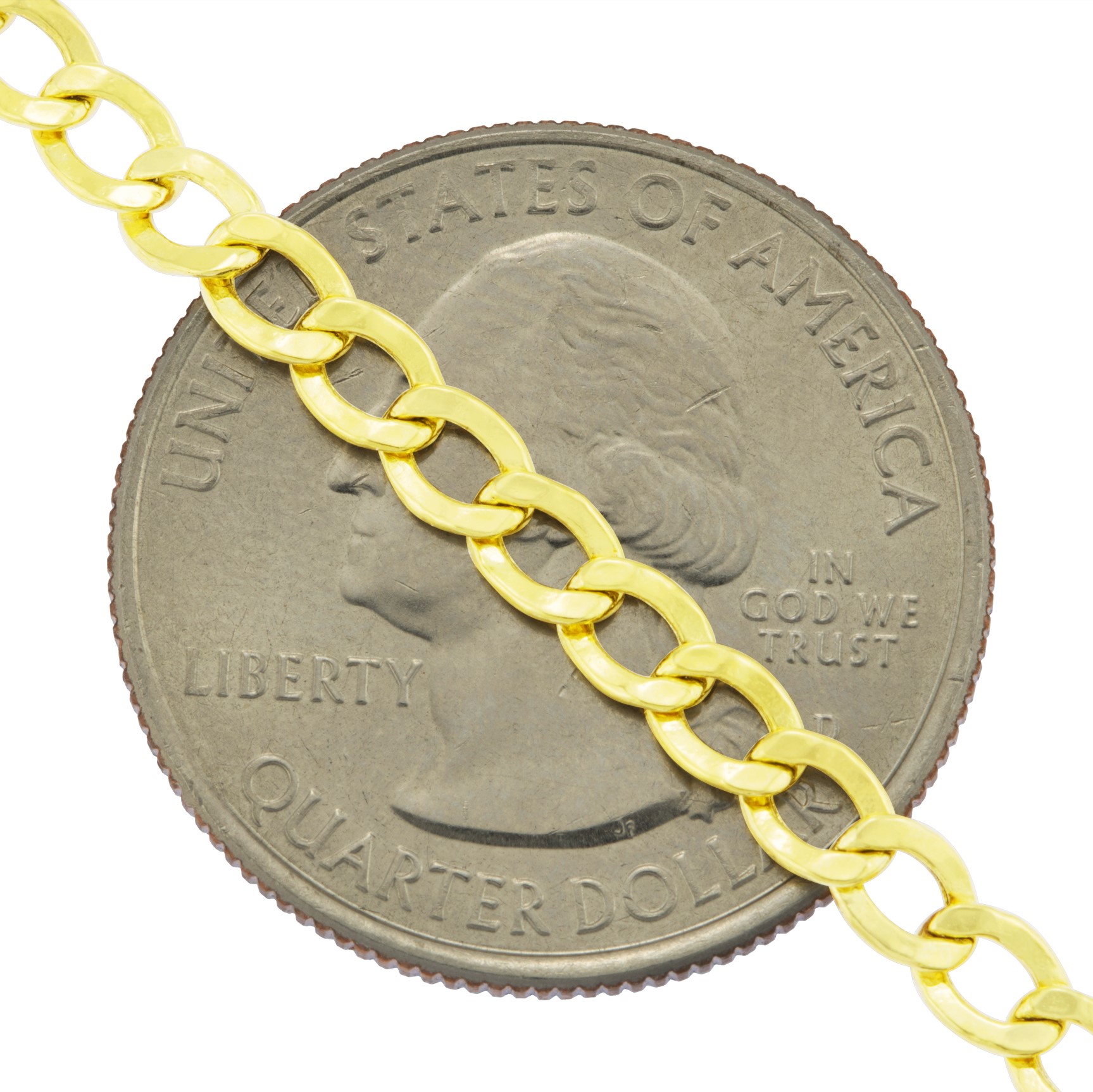 Real 10K Yellow Gold 3.5mm Womens Cuban Link Curb Chain Bracelet Anklet ...