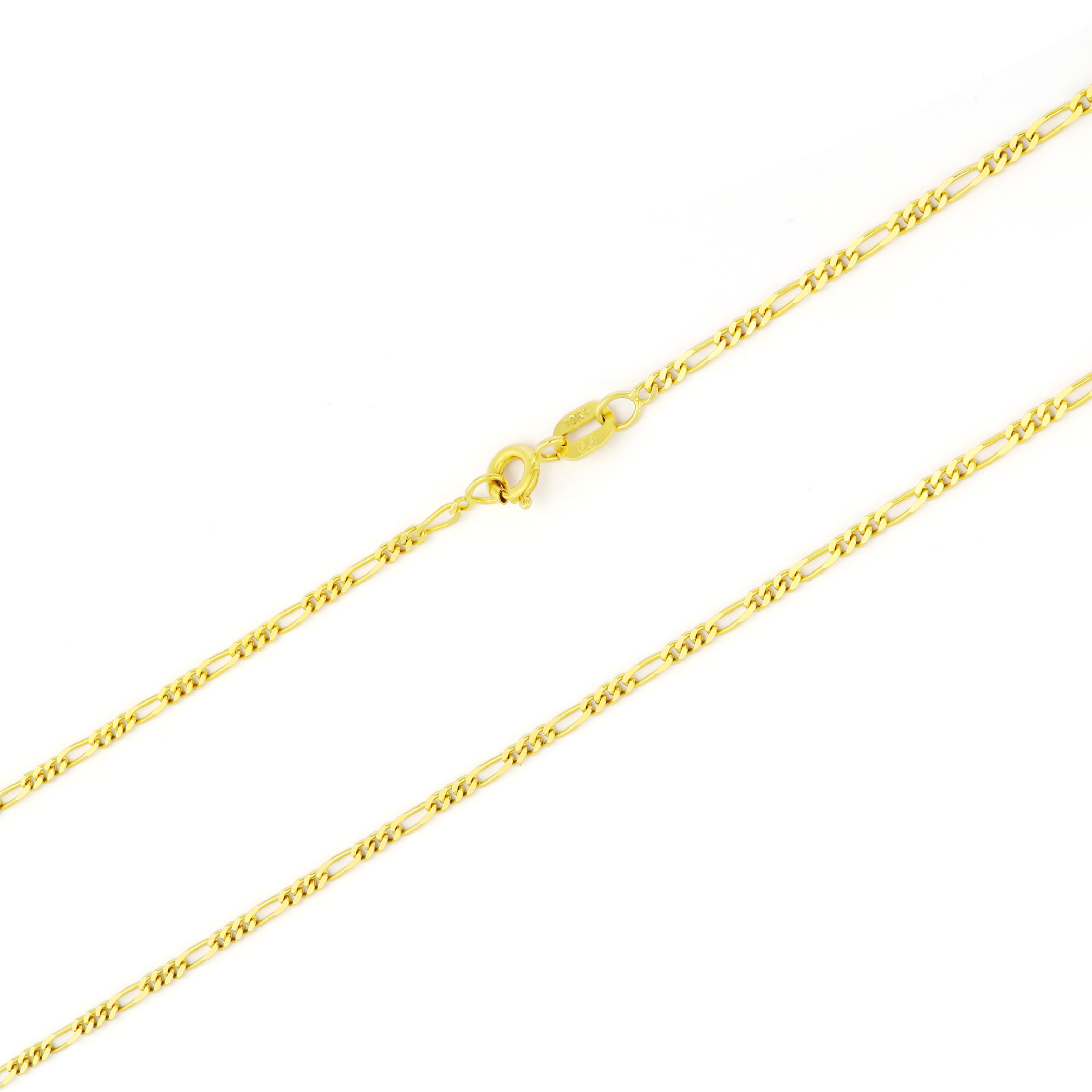 10K Real Yellow Gold 2mm Italian Figaro Chain Link Pendant Necklace 16 ...