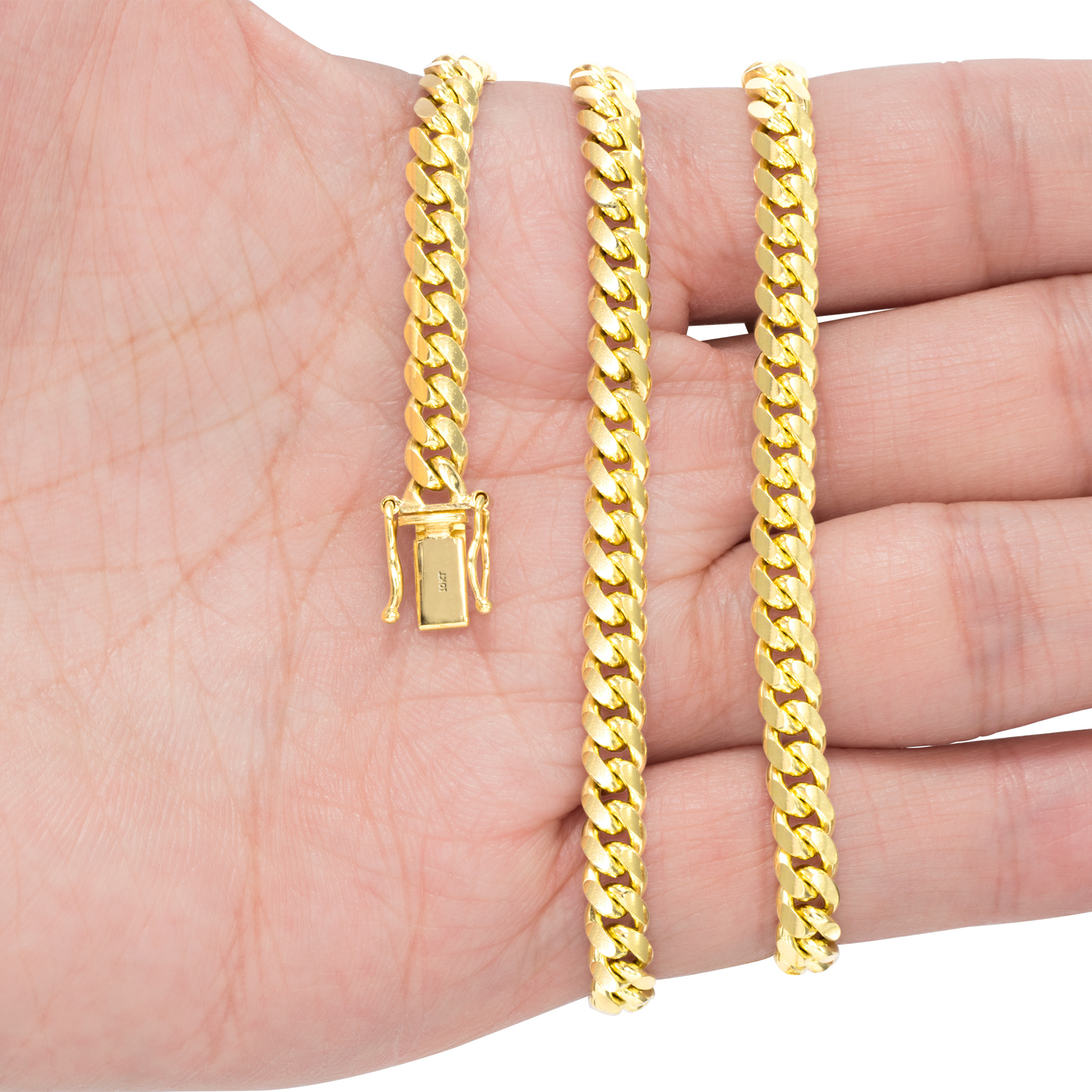 10K Yellow Gold Solid 2 7mm 10mm Miami Cuban Link Chain Necklace 10K Yellow Gold Solid 2 7mm 10mm Miami Cuban Link Chain Necklace