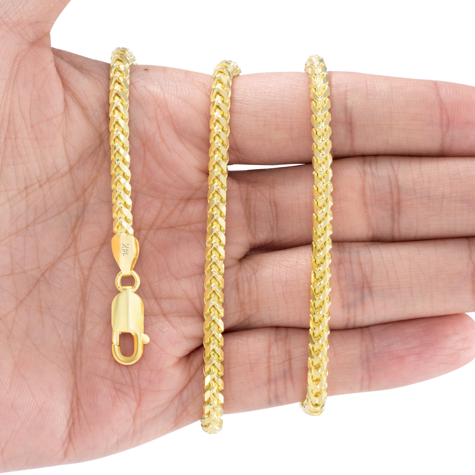 14K Yellow Gold Solid 0 9mm 6mm Round Box Franco Chain Pendant Necklace 14K Yellow Gold Solid 0 9mm 6mm Round Box Franco Chain Pendant Necklace