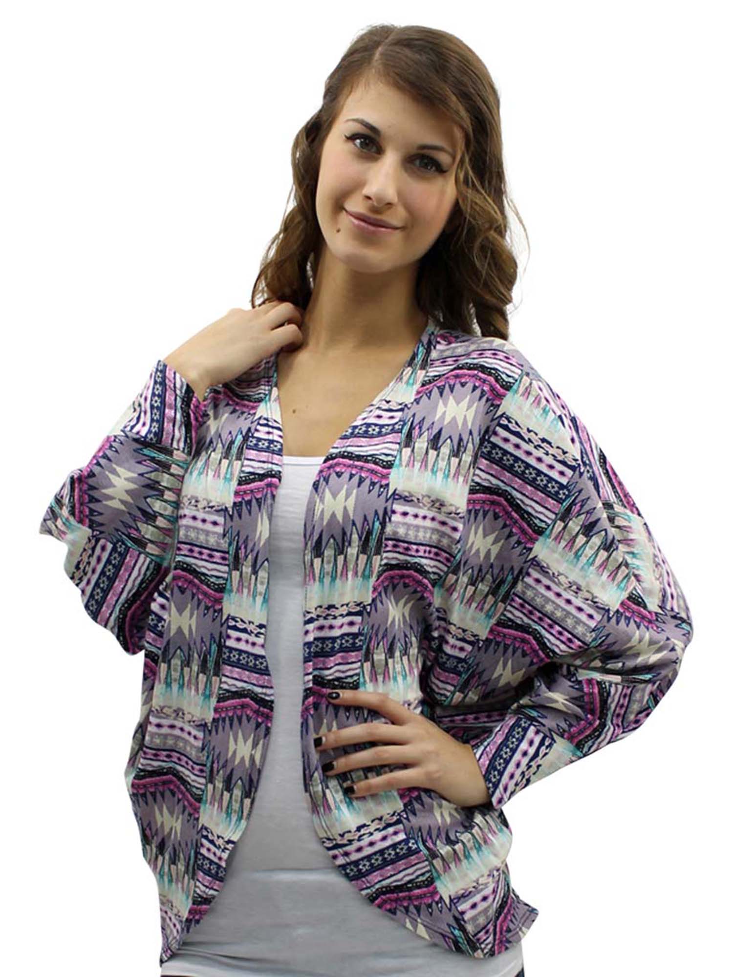 DRAPED FRONT MULTICOLOR BAT SLEEVE SHRUG JACKET | eBay