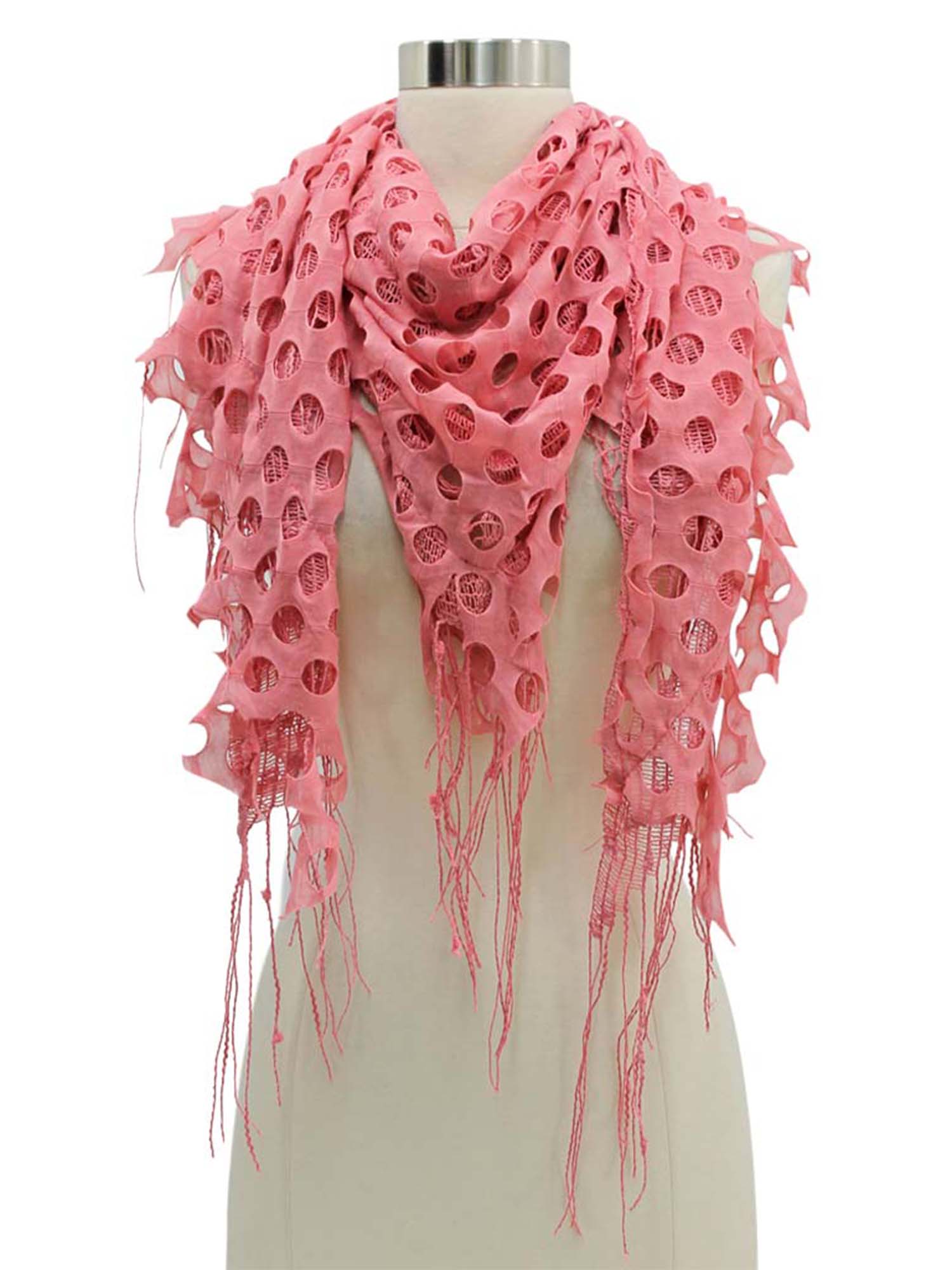 OPEN KNIT LACE NET FRINGED SHAWL SCARF WRAP | eBay