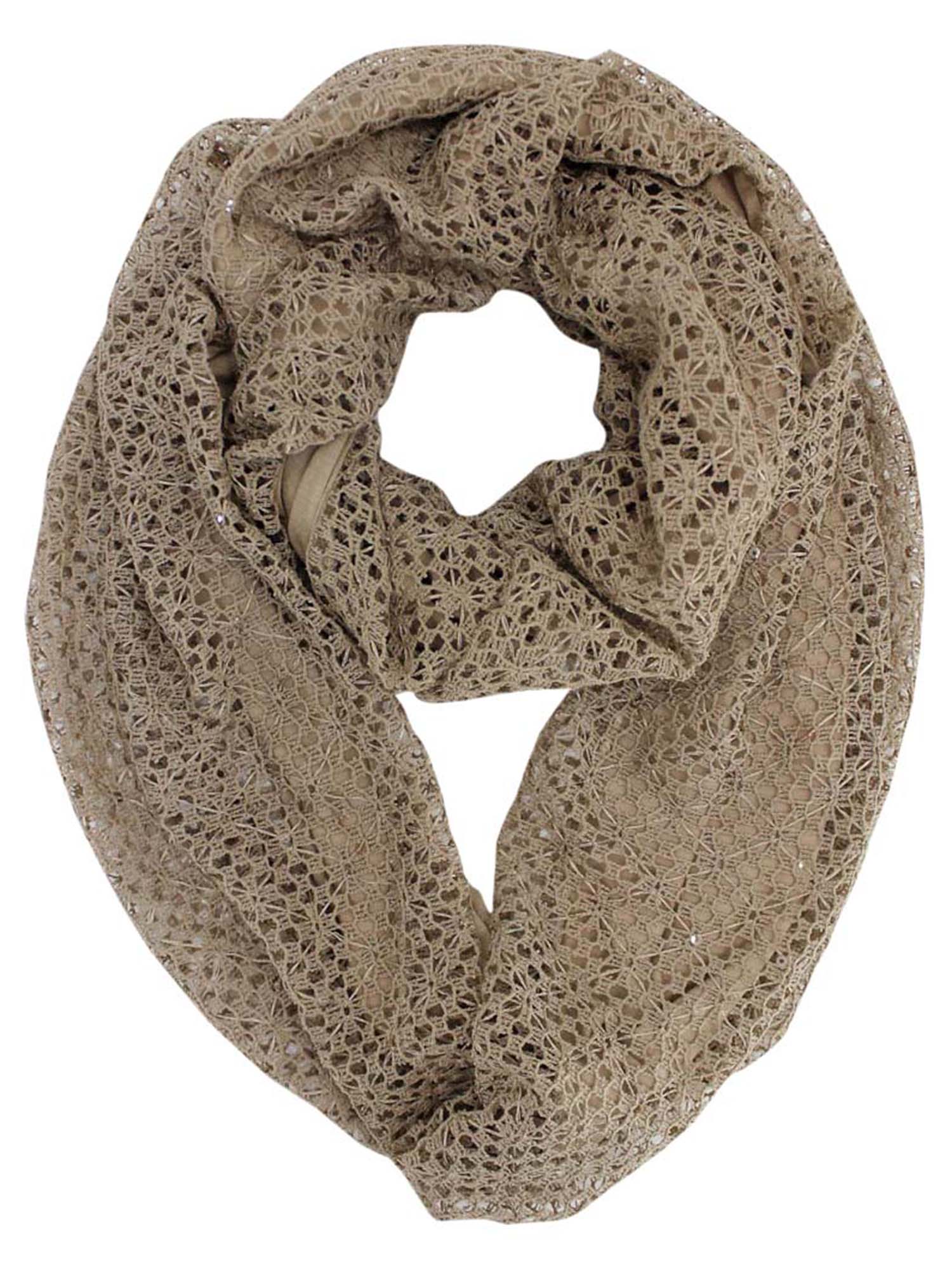 NET INFINITY SCARF WITH SEQUIN OVERLAY | eBay