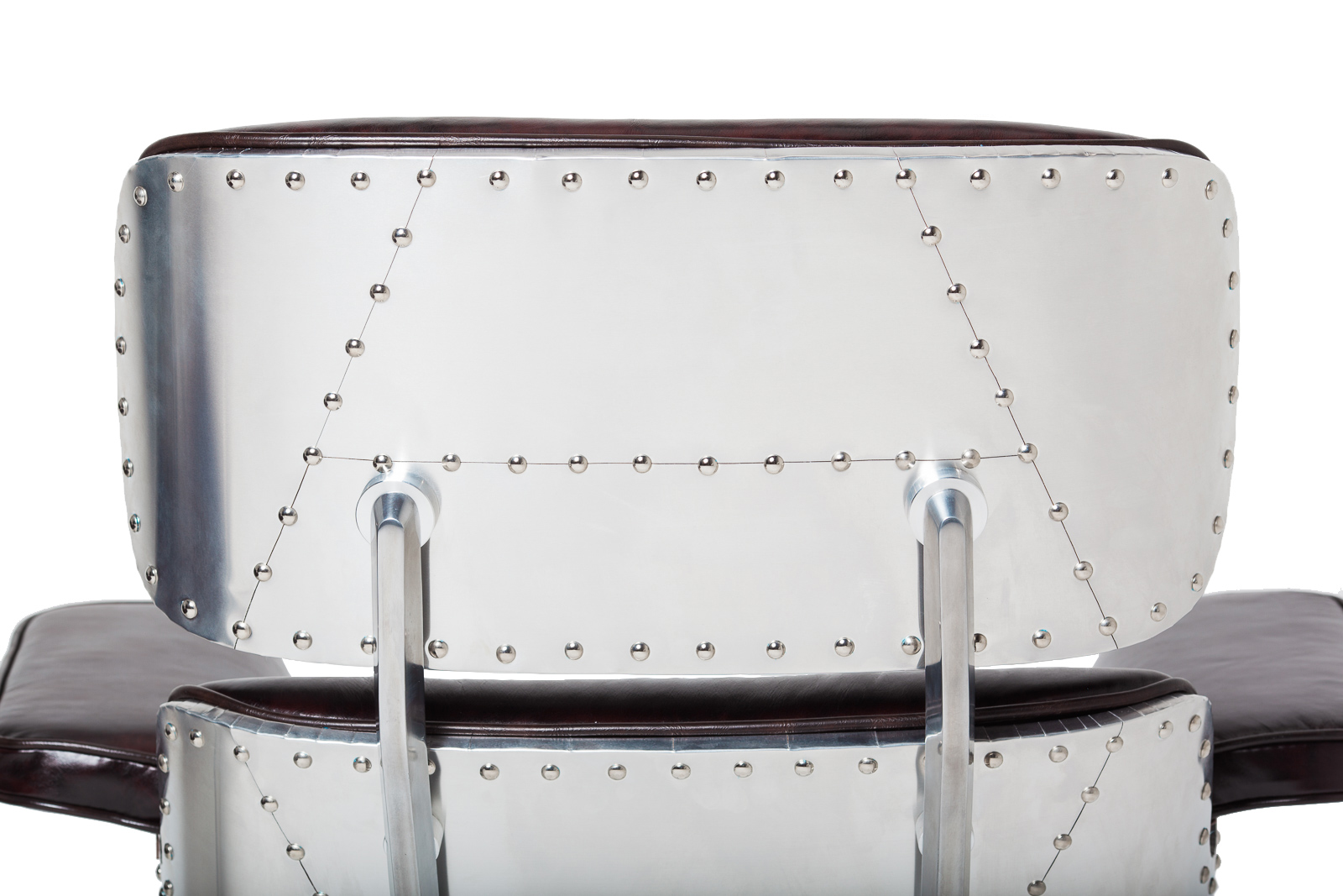 NEW Vintage Leather Aluminum Aviator Metal Eames Style Lounge Chair ...