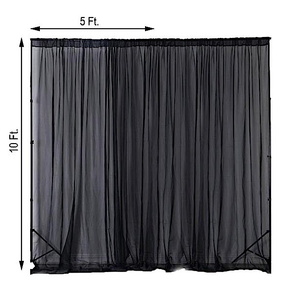 2 pcs 5ft x 10ft Sheer Voile Professional BACKDROP Drapes Panels ...