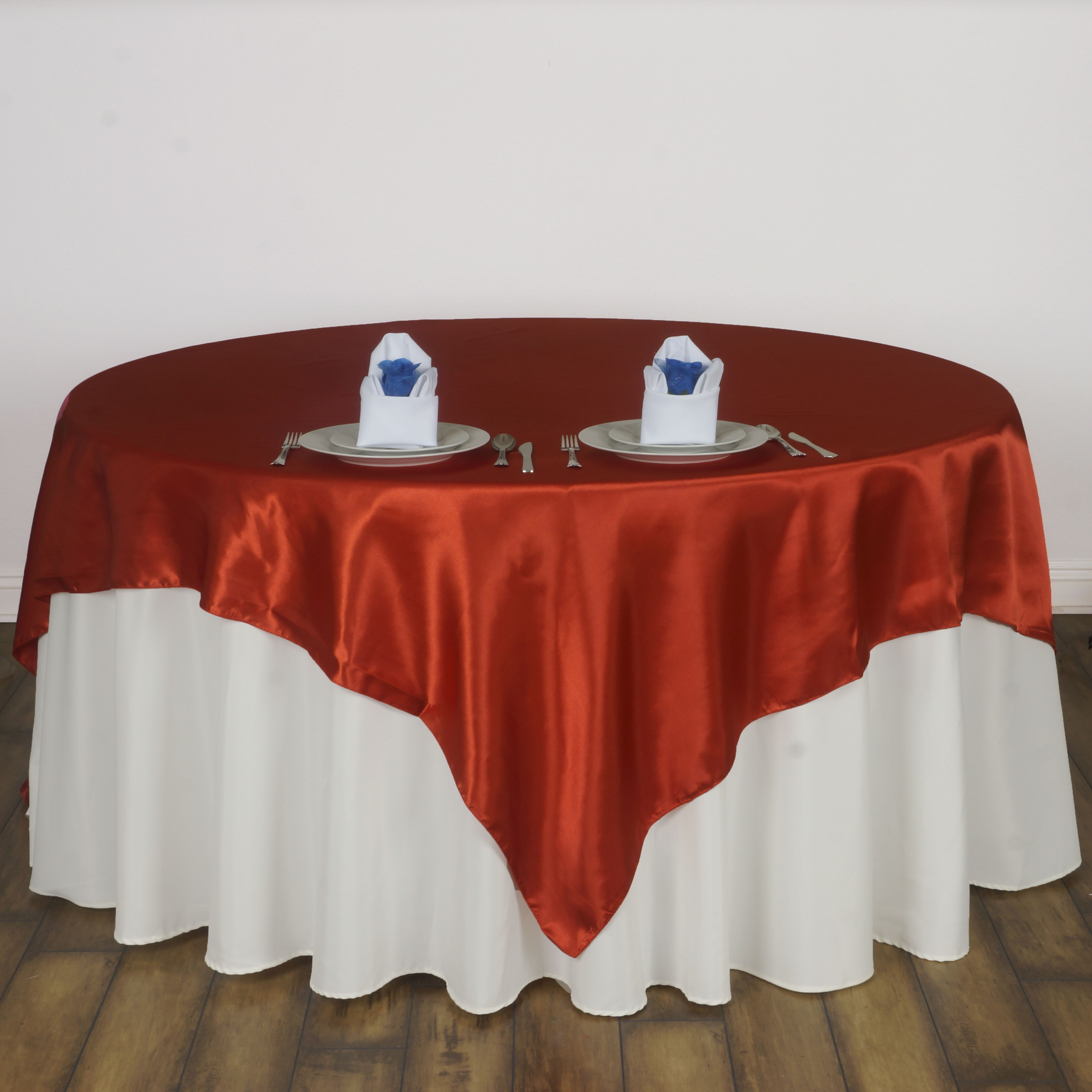 15 pcs 72x72" Square SATIN Table Overlays Wedding Linens for Reception ...