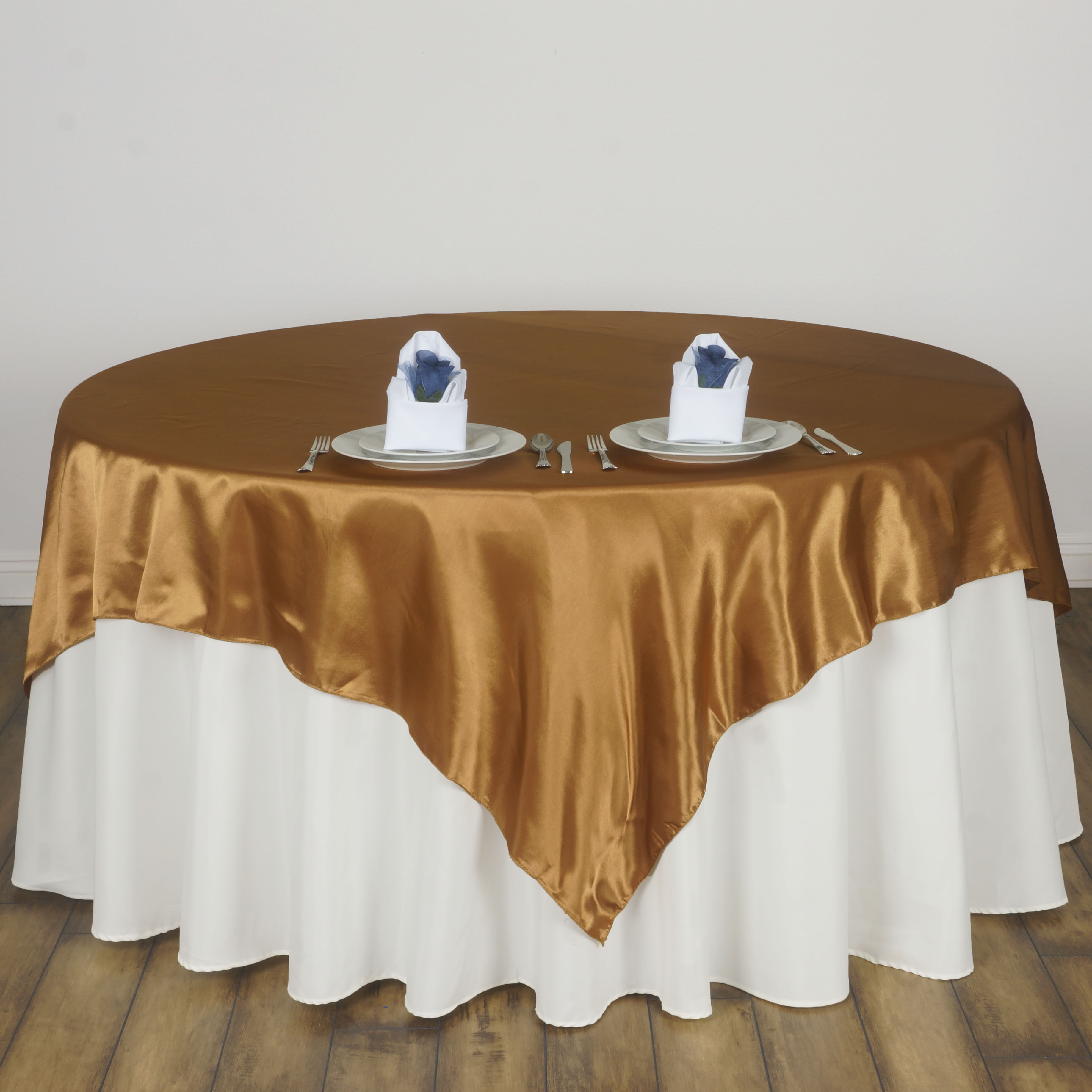 72x72" Square SATIN Table Overlays Wedding Party Linens for 6 feet ...