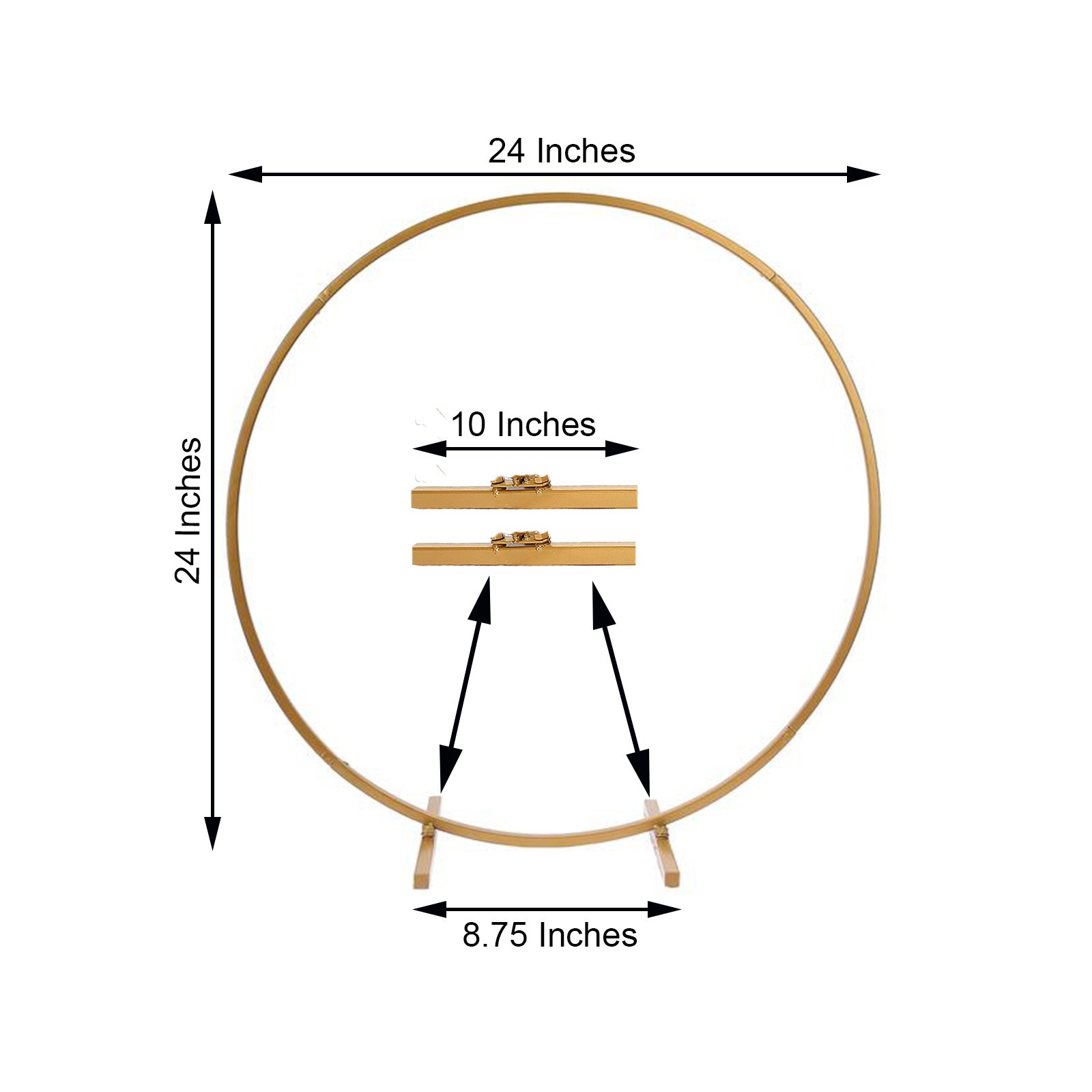 24-Inch Round Metal FLORAL HOOP STANDING WREATH RING Centerpiece Party ...