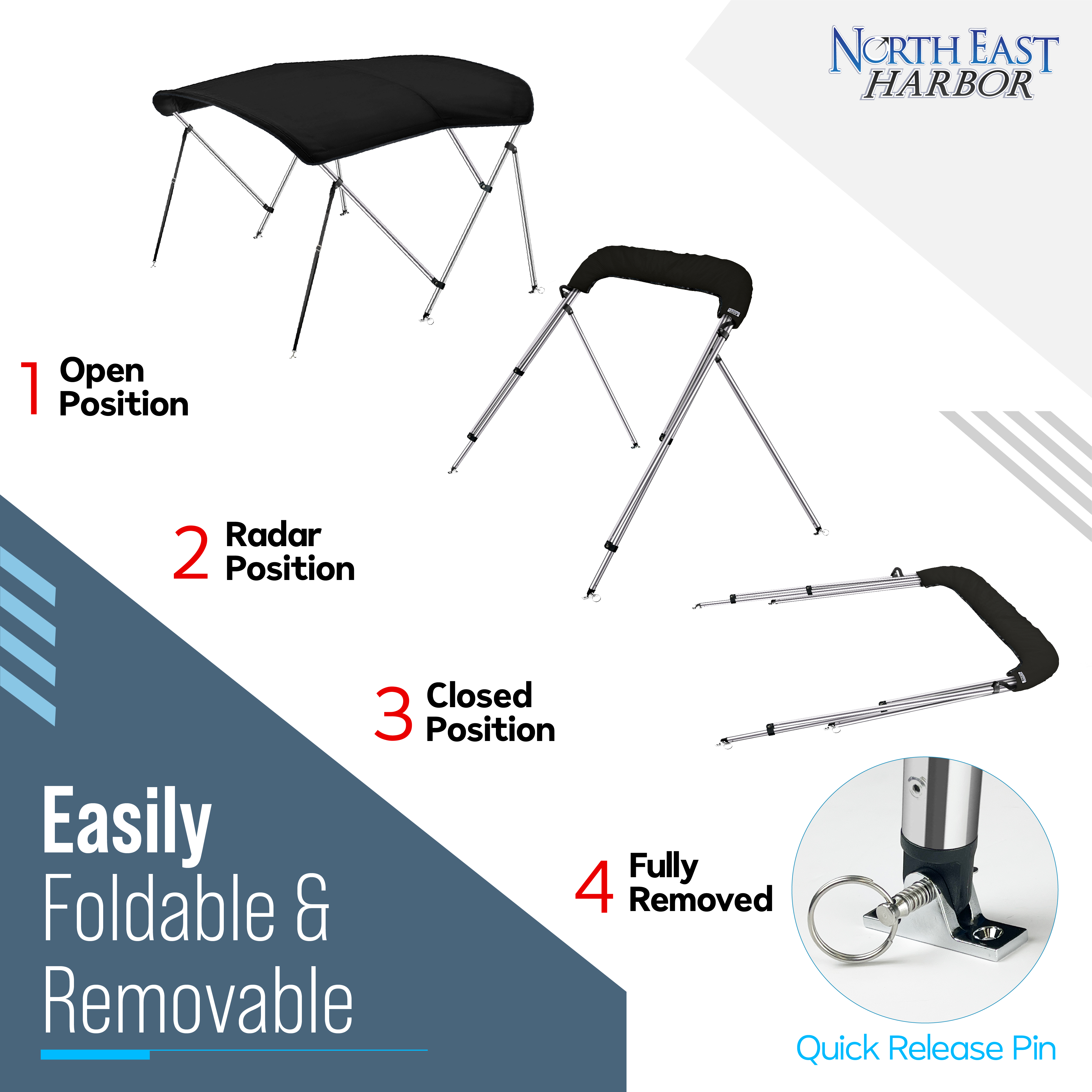 Sun Shade Canopy for Pontoon, V-Hull, Fishing, Jon Boat, Storage Boot ...