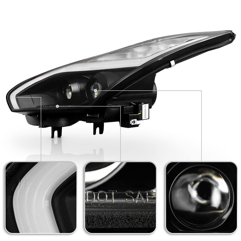 For 2009-2014 Nissan GTR Upgrade LED Tube w/Sequential Turn Projector ...